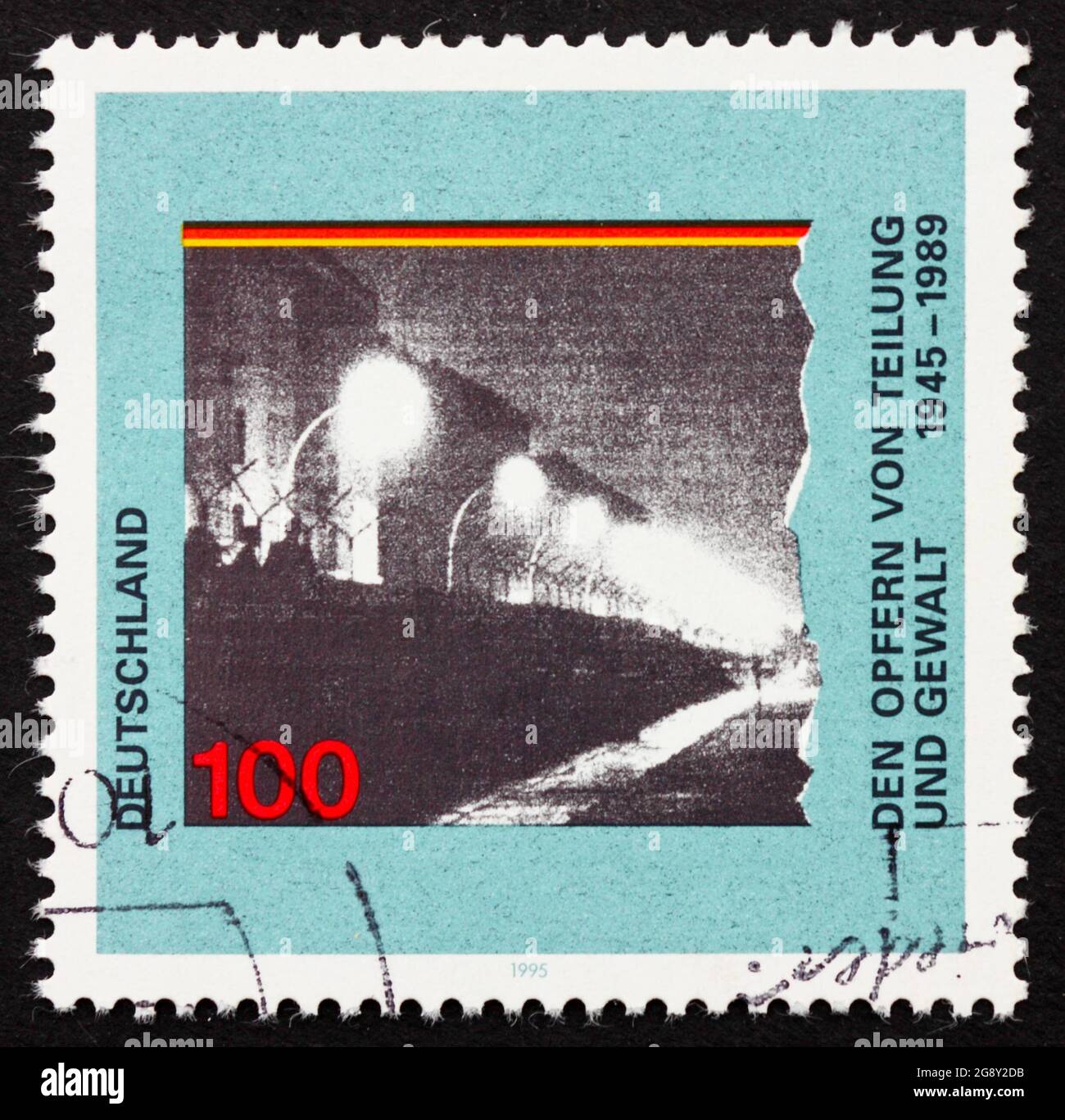 GERMANY - CIRCA 1995: a stamp printed in the Germany shows Berlin Wall ...