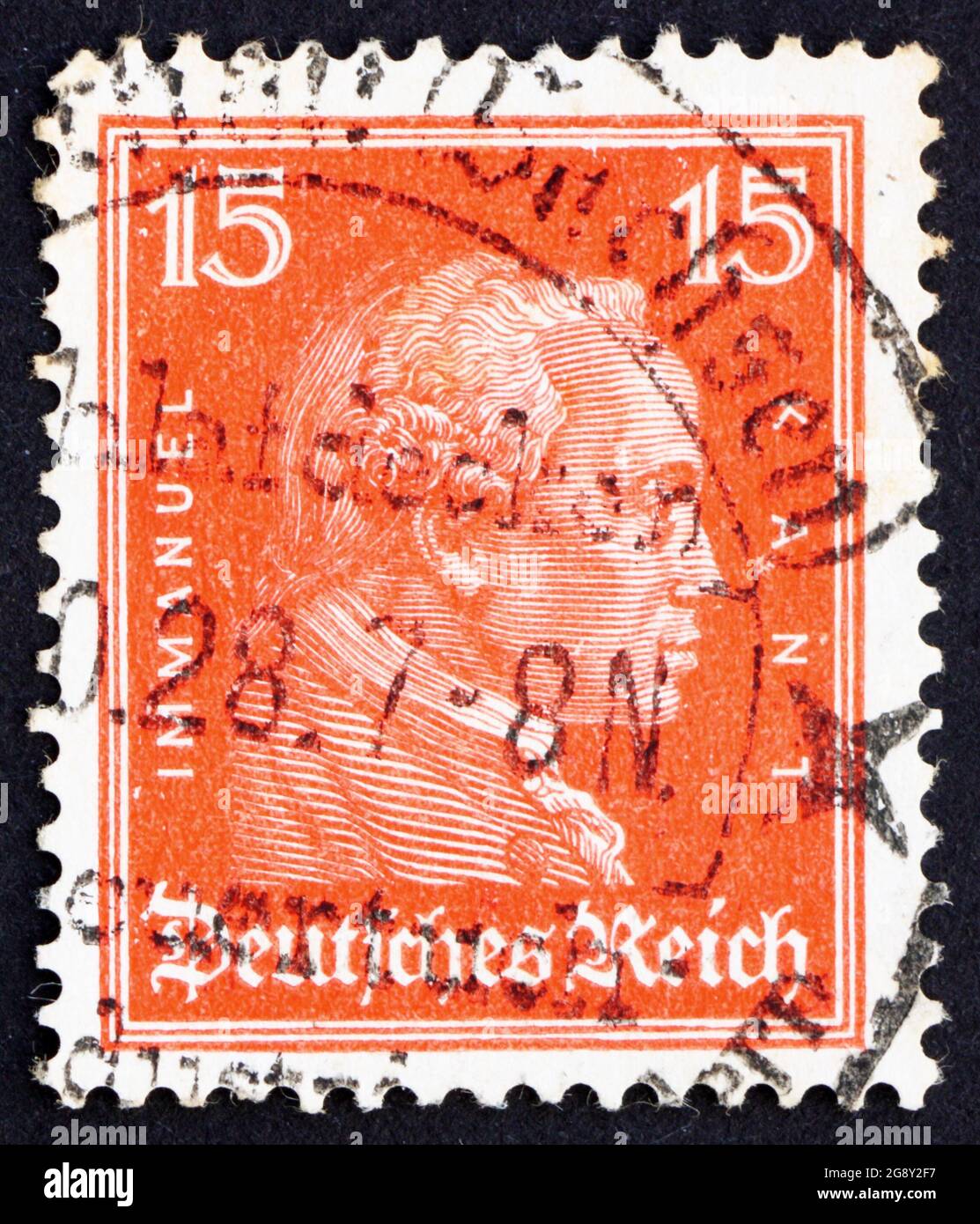 GERMANY - CIRCA 1926: a stamp printed in the Germany shows Immanuel ...