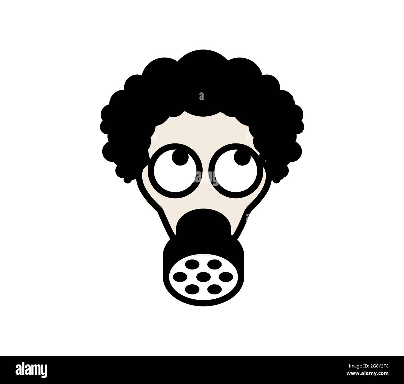 Human head wearing a gas mask. Poisoning the environment. Polluted air ...