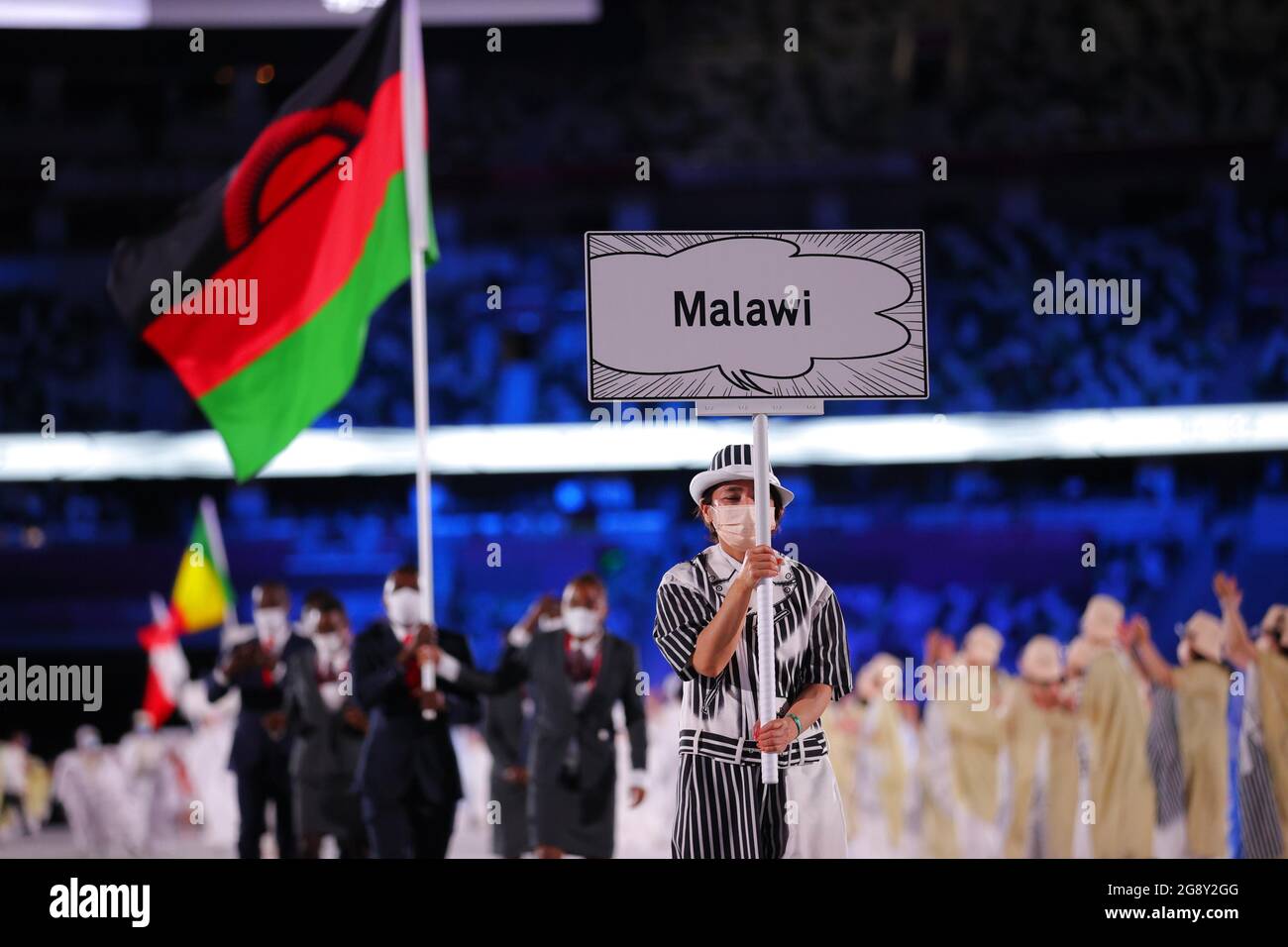 Tokyo, Japan. 23rd July, 2021. Olympic delegation of Malawi parade into ...