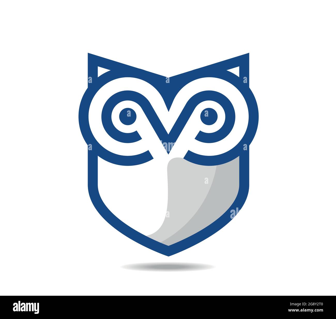 Stylized owl linear drawing in blues and grays Stock Vector Image & Art ...