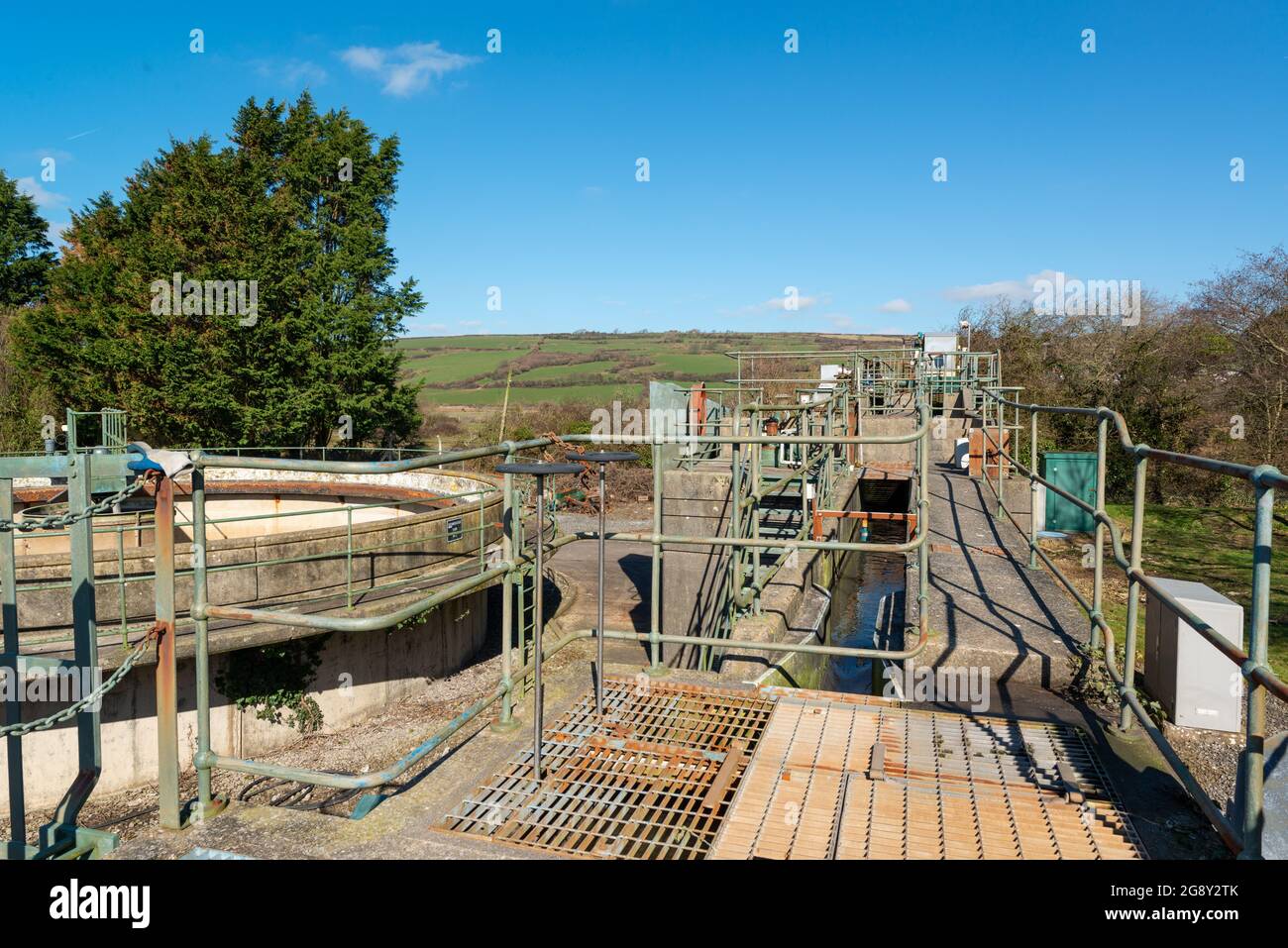 Sewage enters sewage treatment works Stock Photo - Alamy