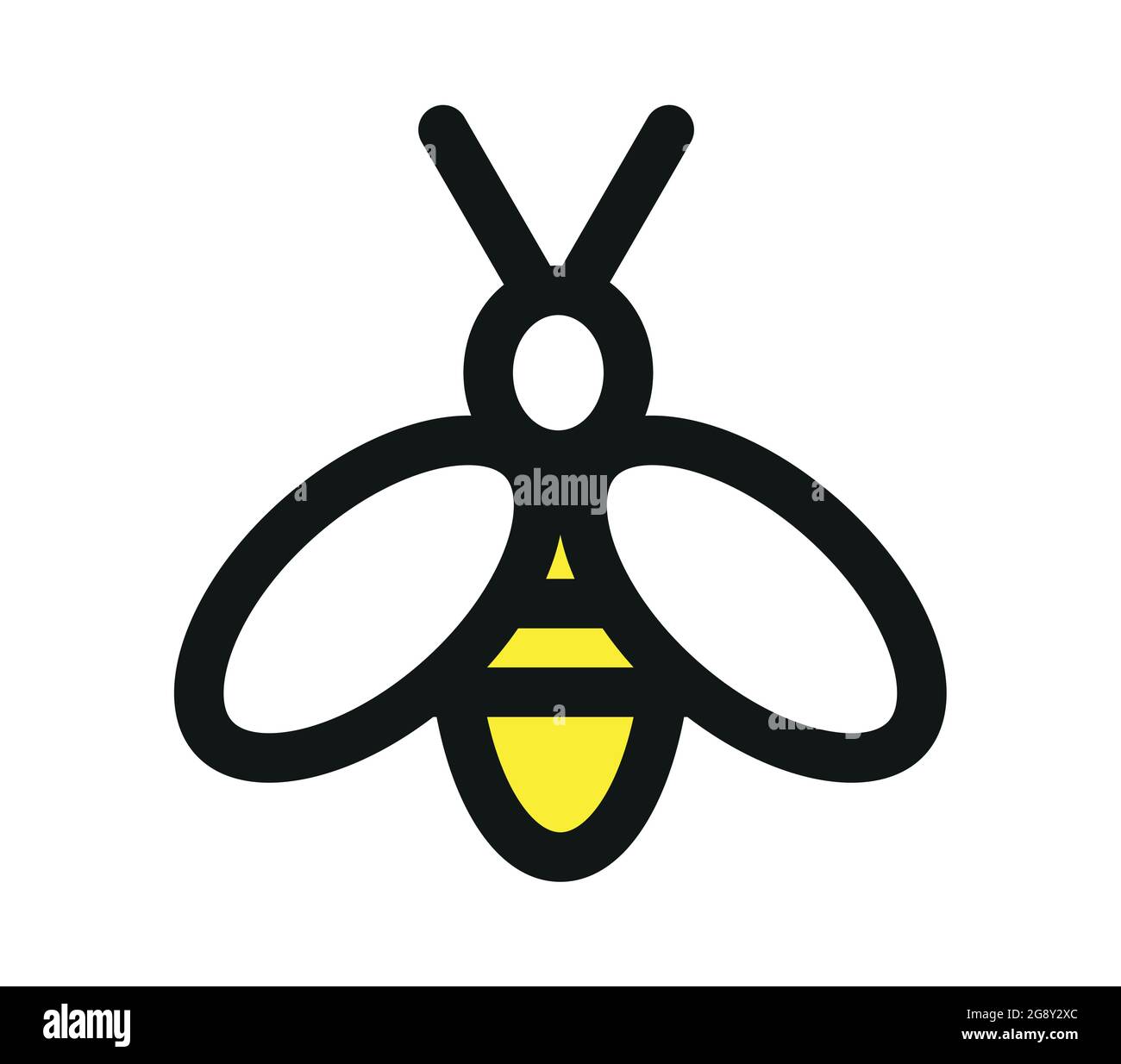 Stylized modern drawing of a yellow wasp or bee Stock Vector Image ...