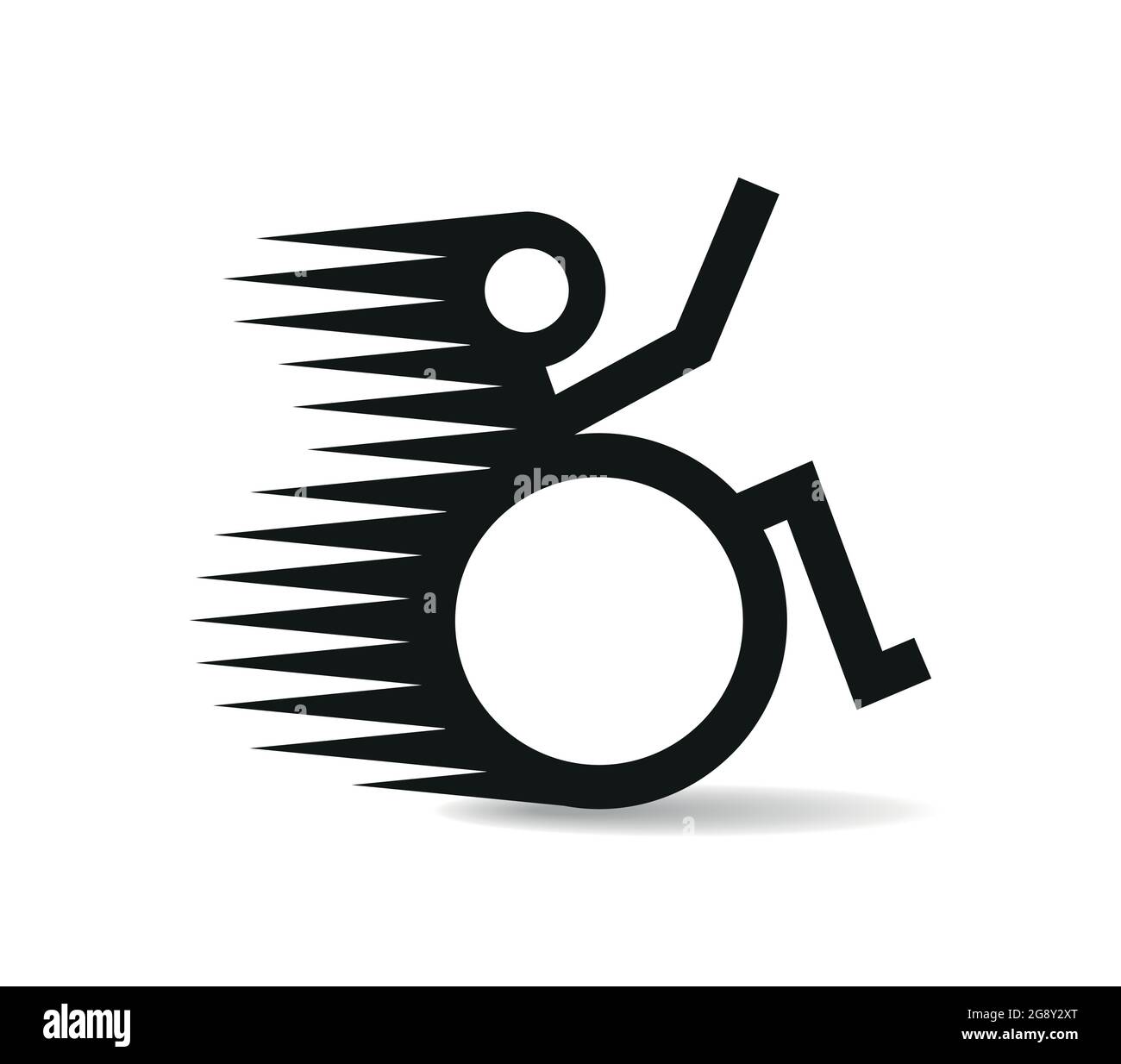 Disabled man in a speedy wheelchair. Disability sign Stock Vector Image ...