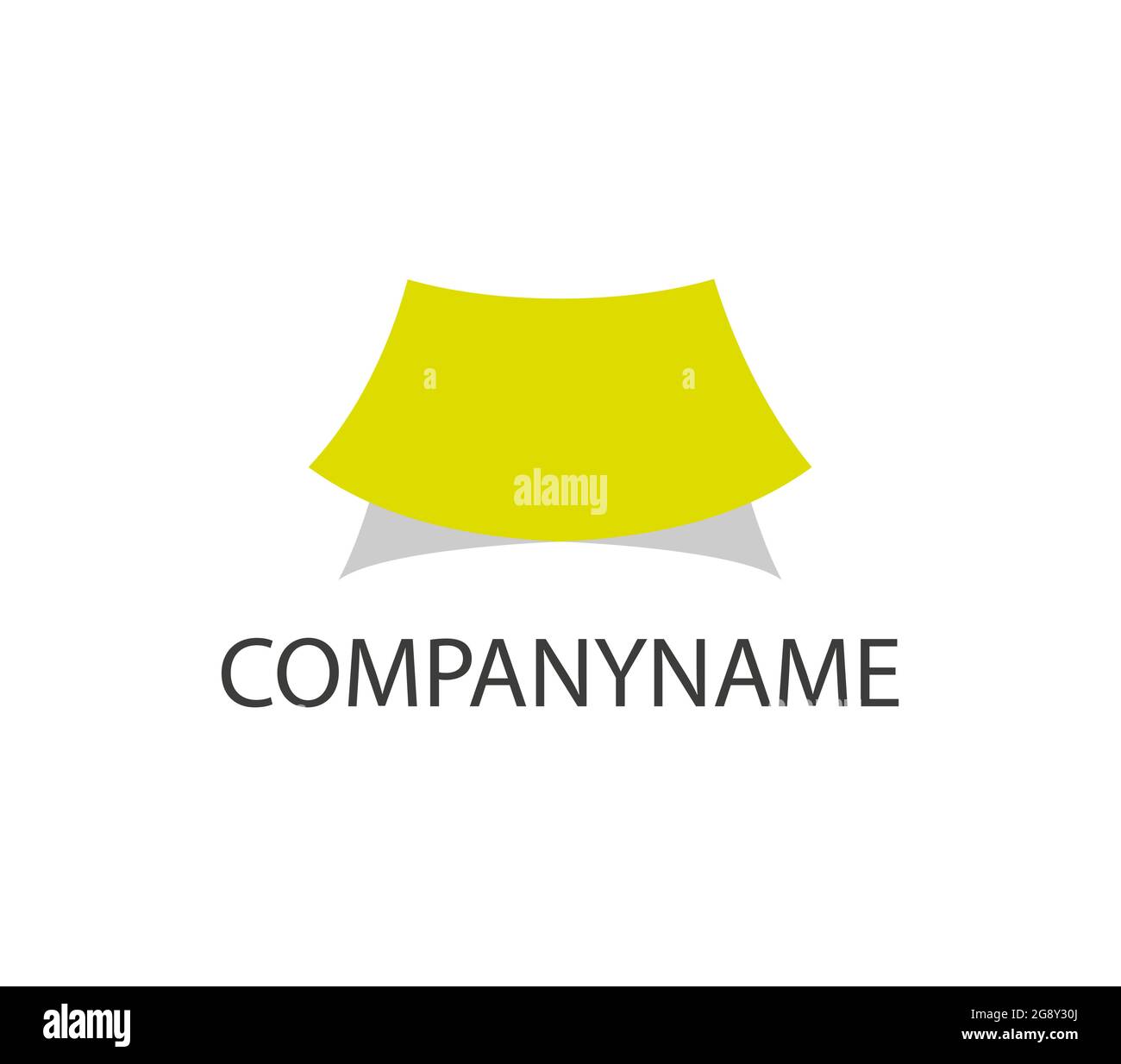 Green rectangle throwing shadow on convex surface. Ready logo Stock ...