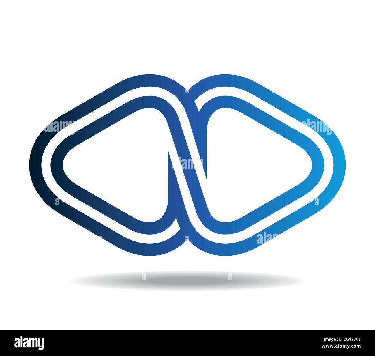 Two Rounded Triangles Made Of Two Lines In The Shape Of A Mobius Loop