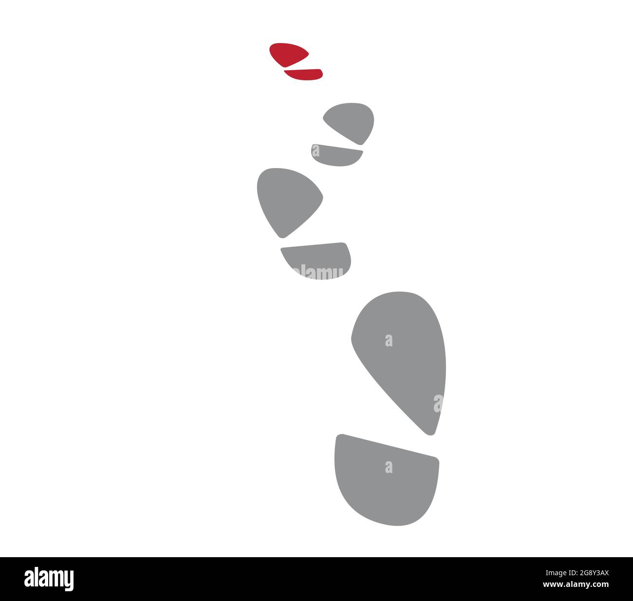 Grey footprints in the snow one of them is red Stock Vector Image & Art ...
