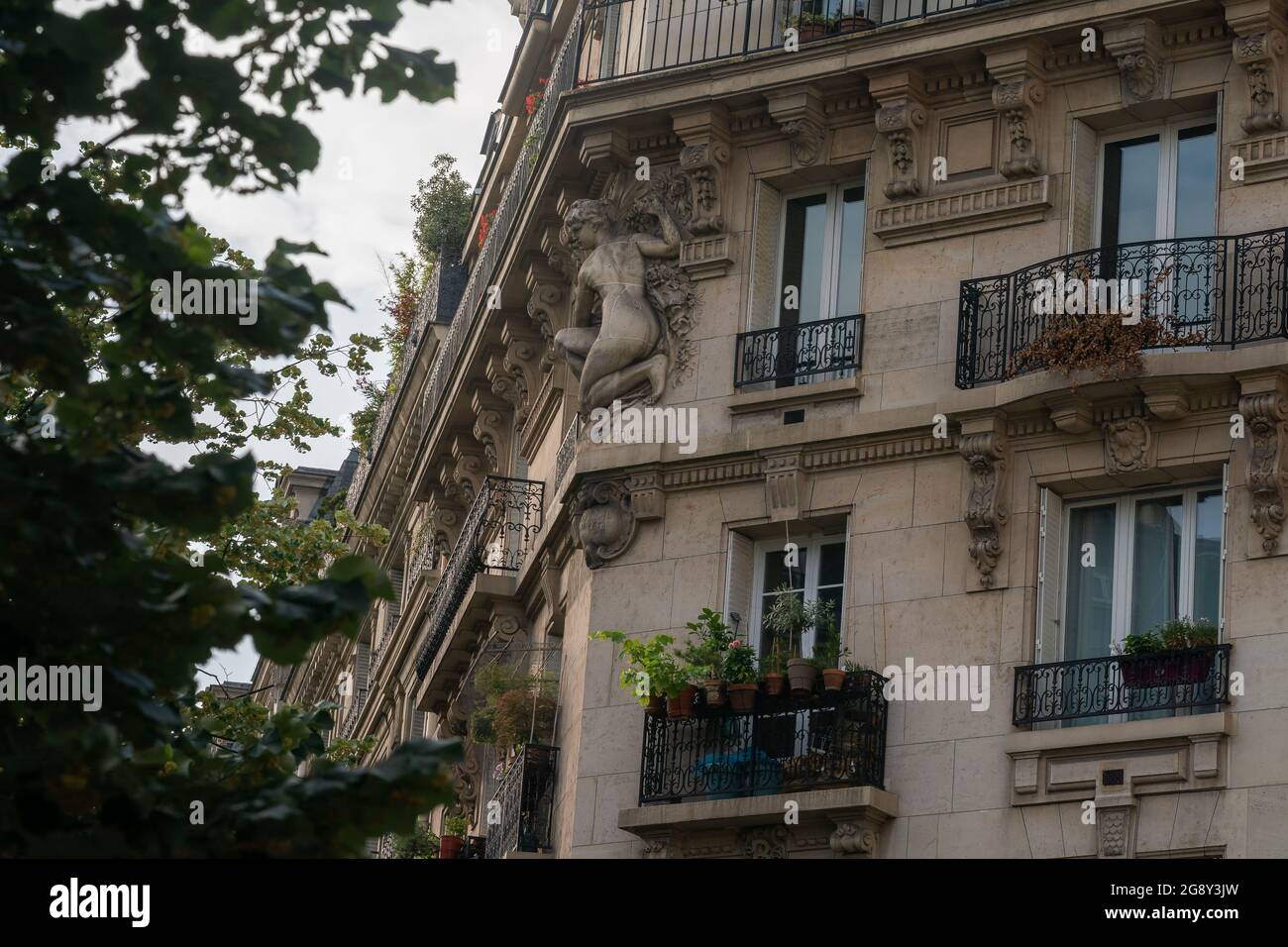 Paris Building Sculpture by Alfred Boucher Stock Photo - Alamy