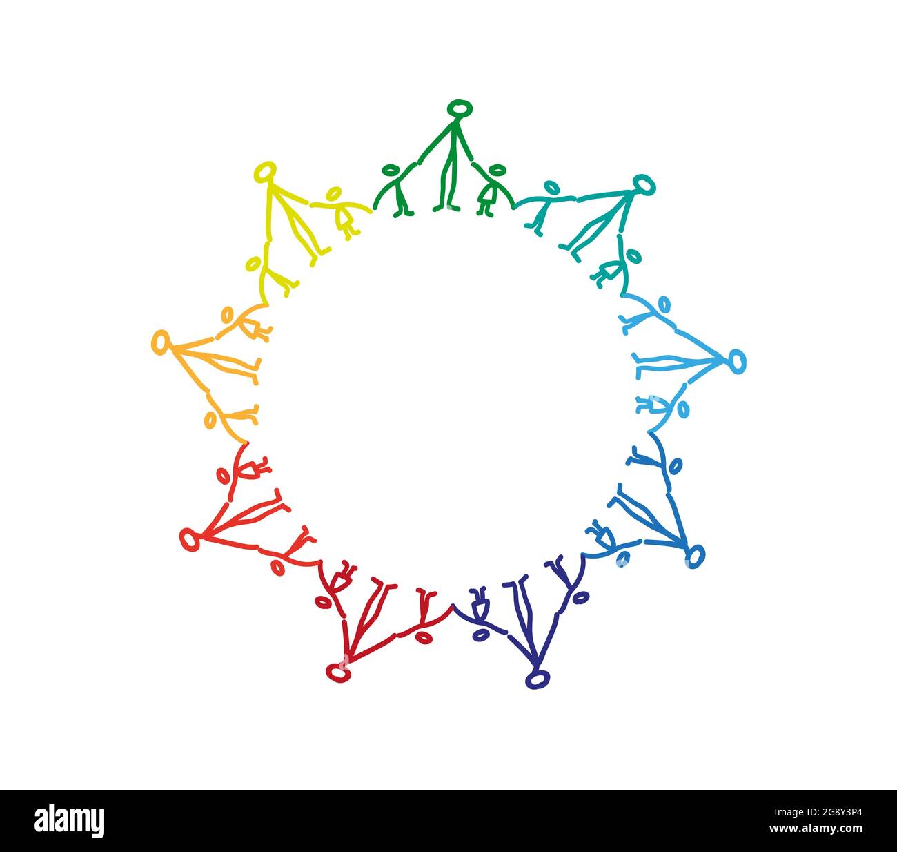 Ring of people holding hands Stock Vector Images - Alamy
