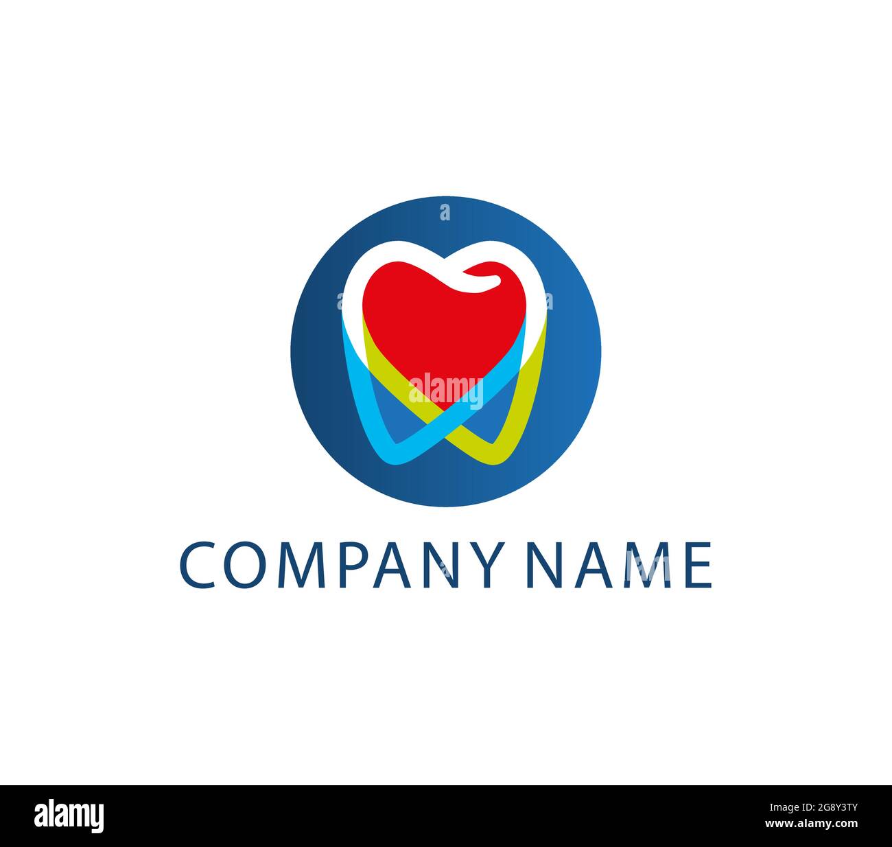 Colorful tooth with a red heart inside. Ready logo Stock Vector Image ...