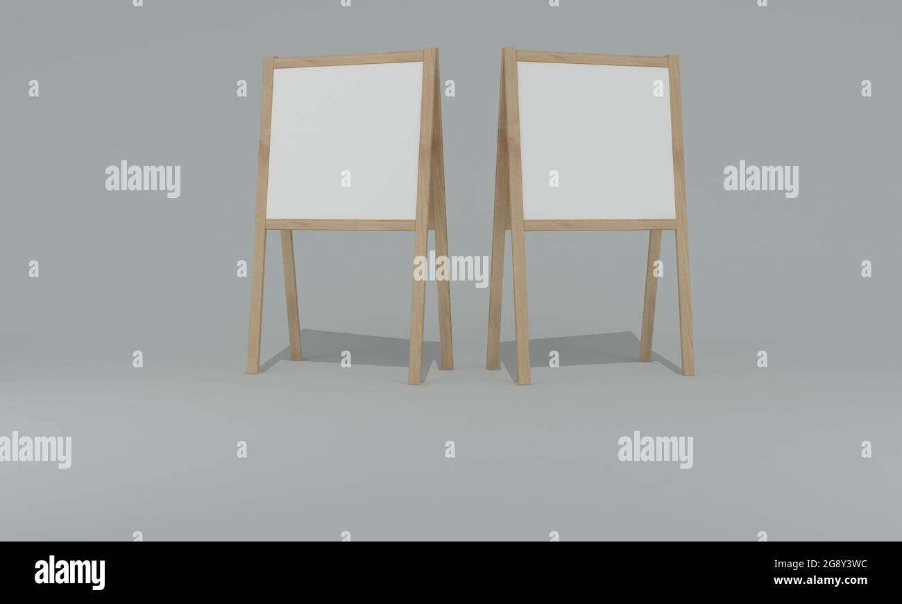 3D rendering of two advertising boards empty frames for your images or ...