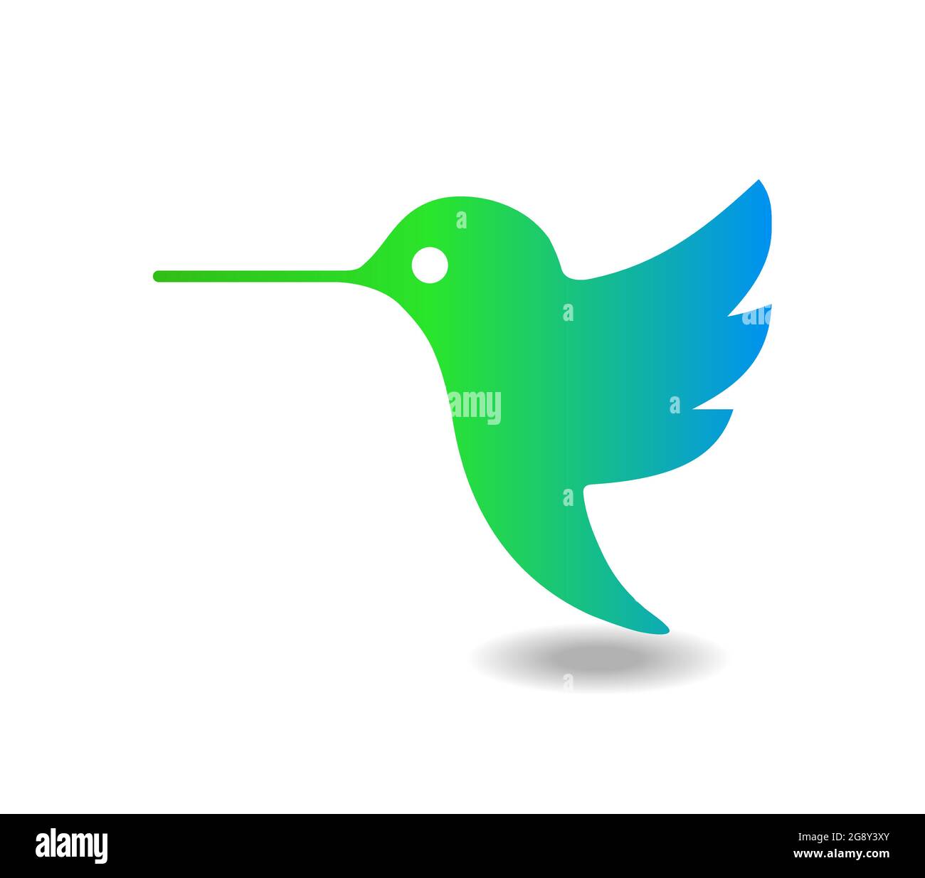 Humming-bird in green and blue. Logo symbol sign Stock Vector Image ...