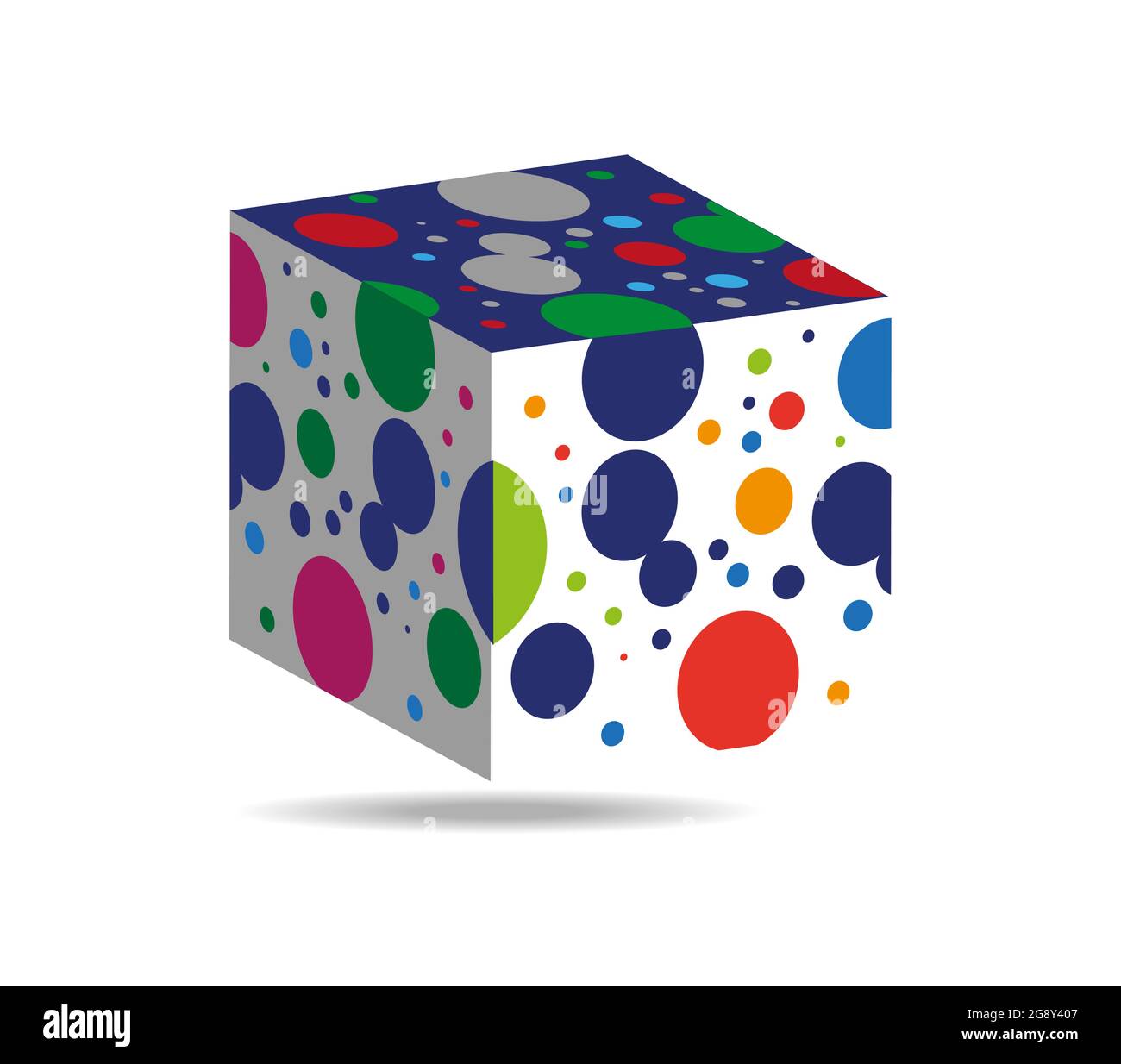 Funny cube with many colorful dots Stock Vector Image & Art - Alamy