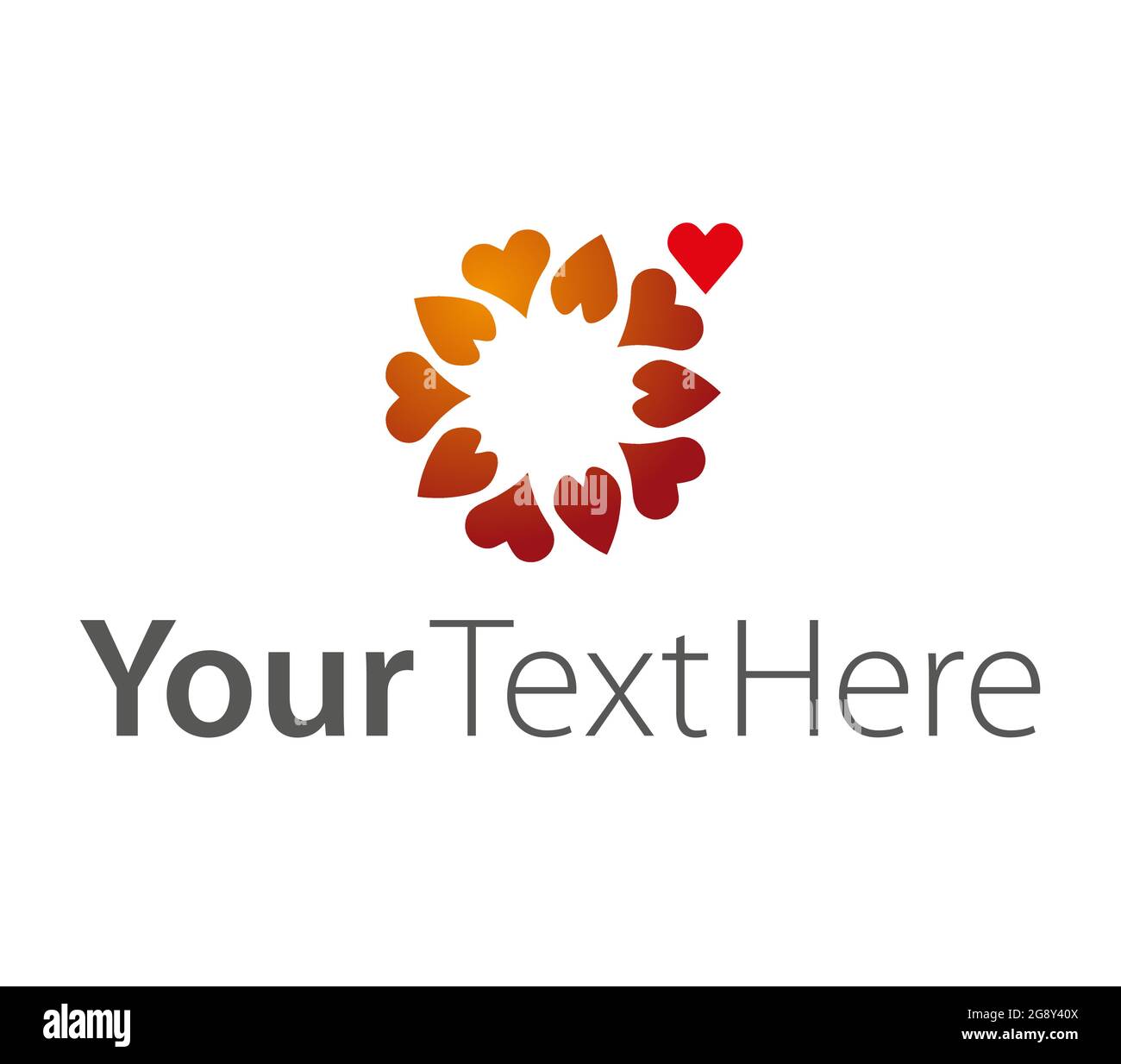 Ring made of hearts, a symbol of love. Ready logo Stock Vector Image ...