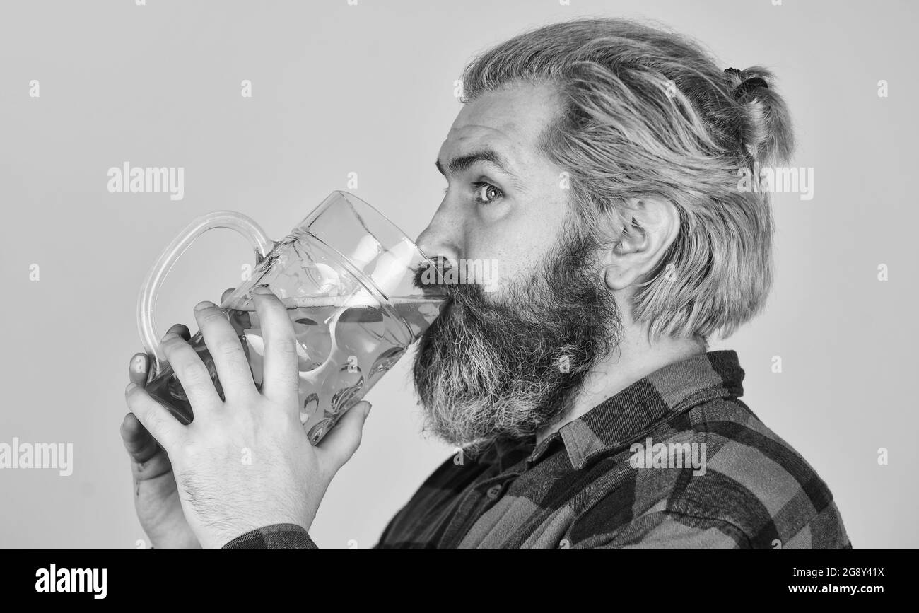 craft beer industry. Beer pub. Stylish bartender or barman in bar ...