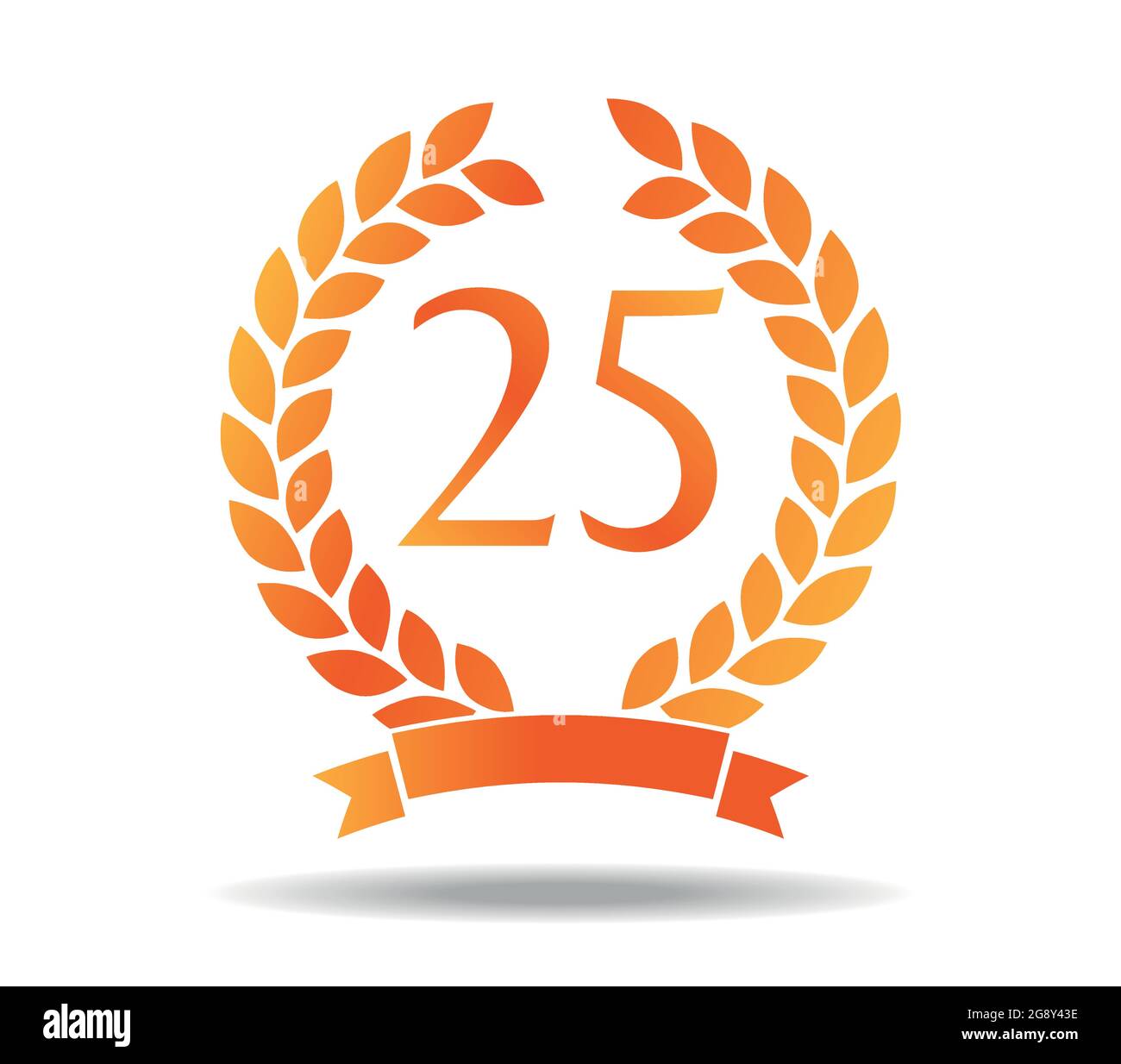 Number 25 inscribed in a laurel wreath. Anniversary Stock Vector Image ...