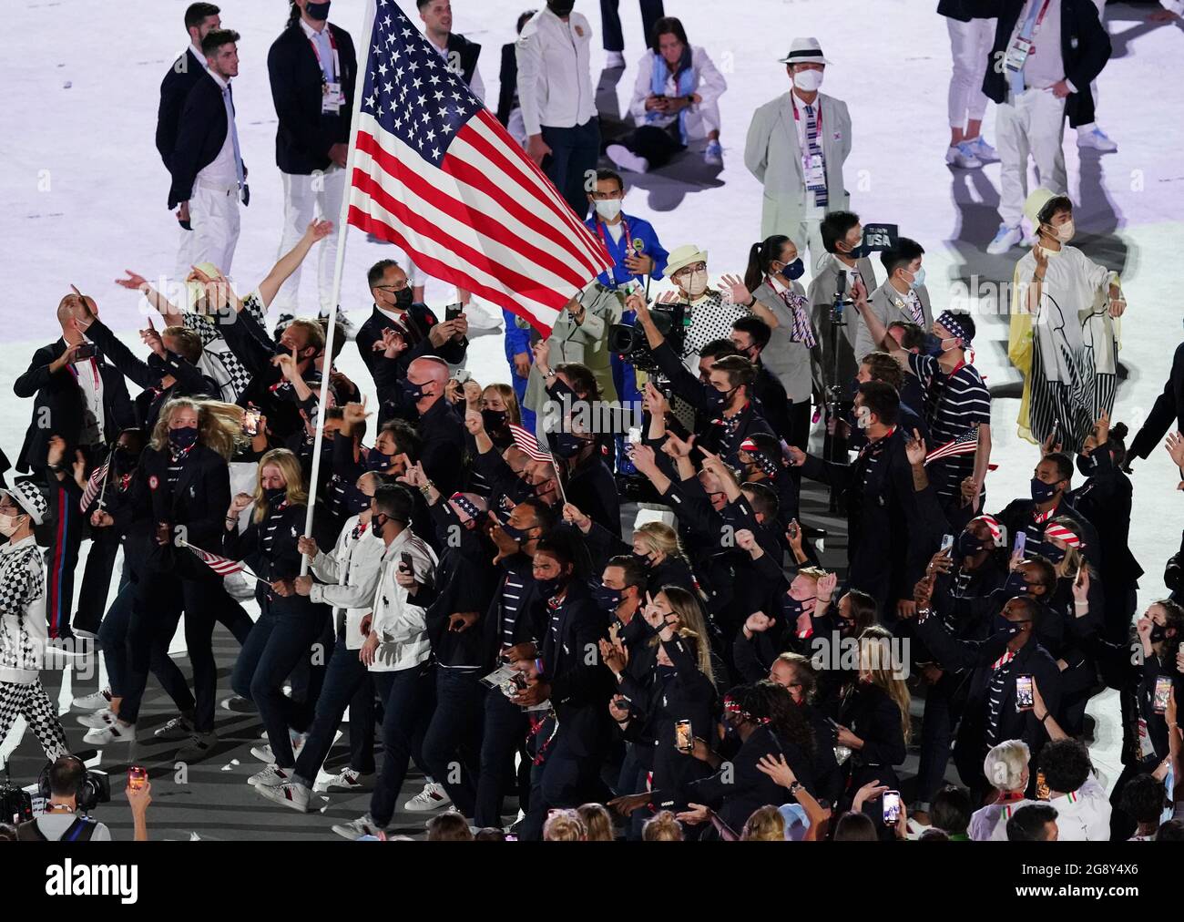Tokyo, Japan. 23rd July, 2021. Team USA arrives at the Opening ...