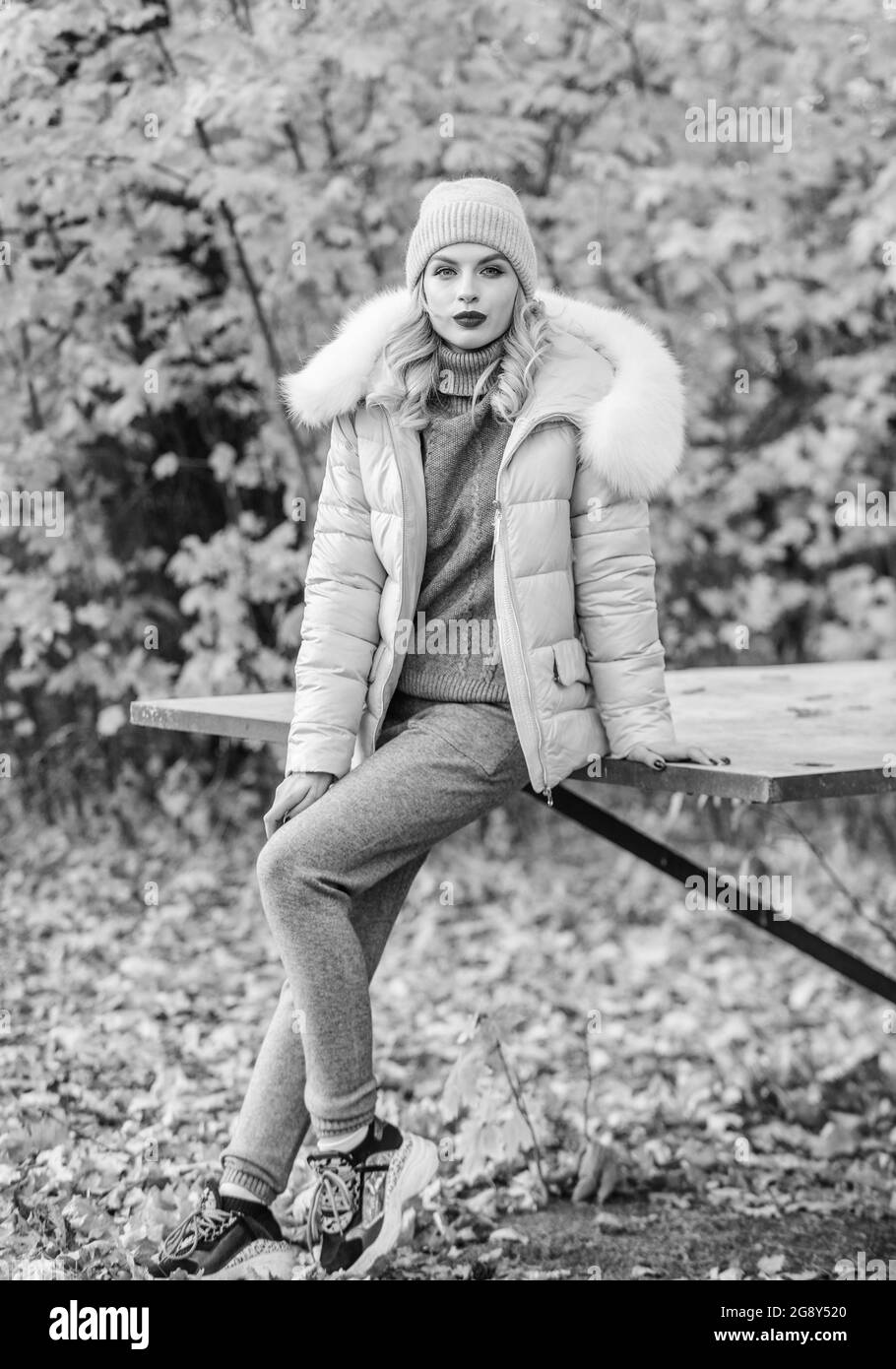 Time rest warm clothes Black and White Stock Photos & Images - Alamy