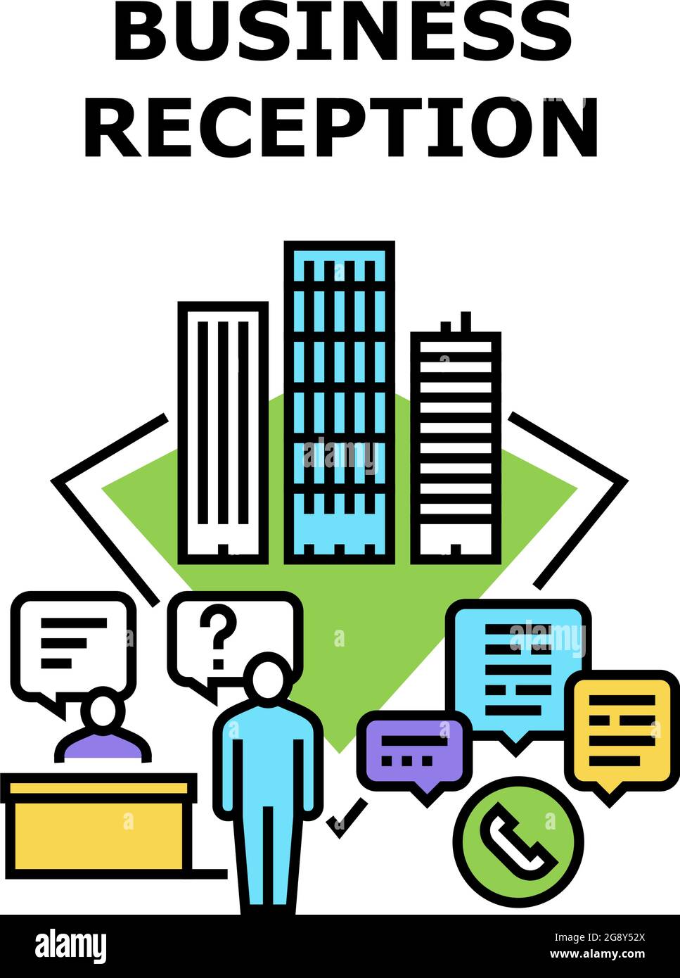 Office reception desk staff chatting Cut Out Stock Images & Pictures ...