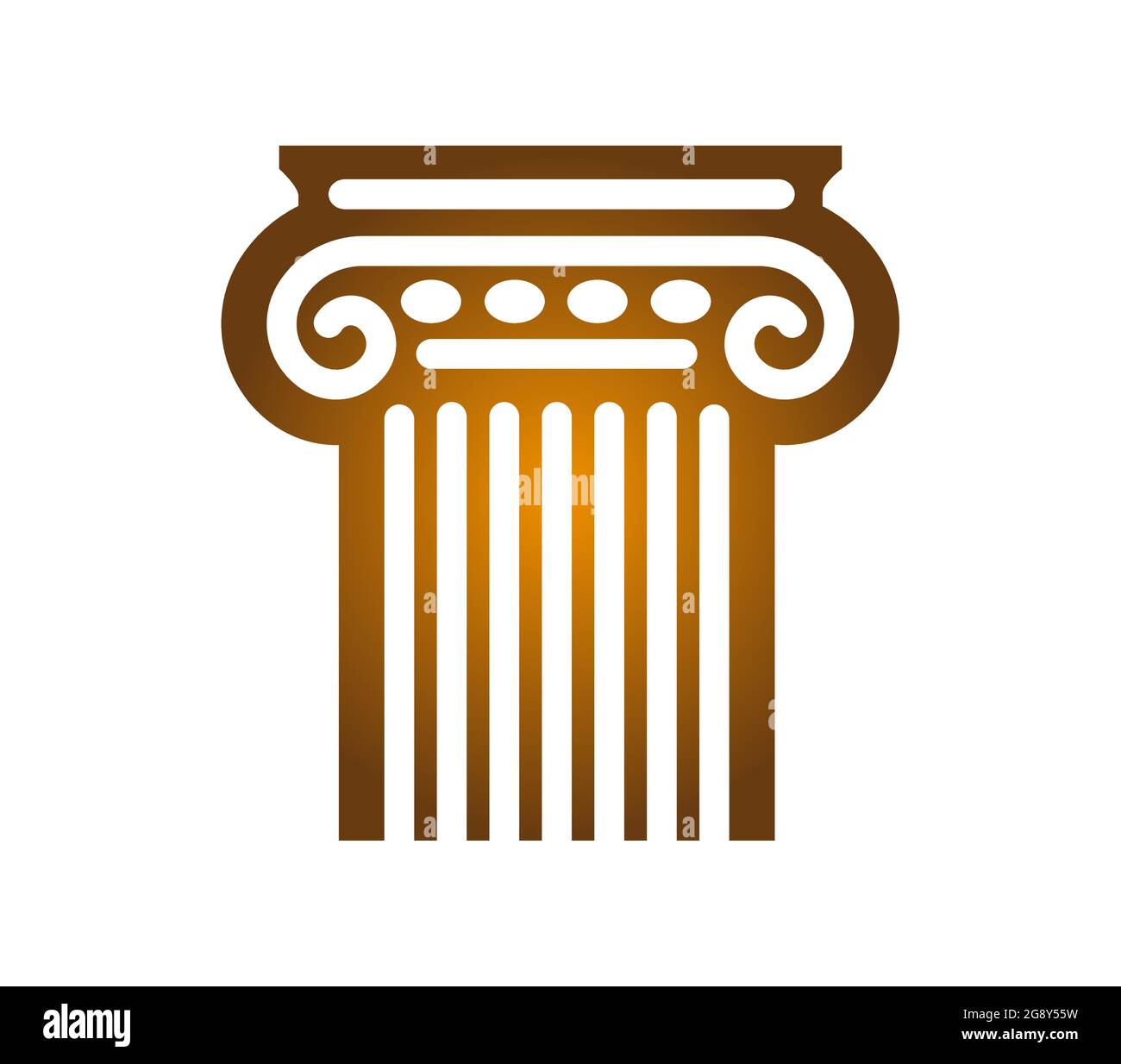 Ancient column head in gold. Ionic column Stock Vector Image & Art - Alamy