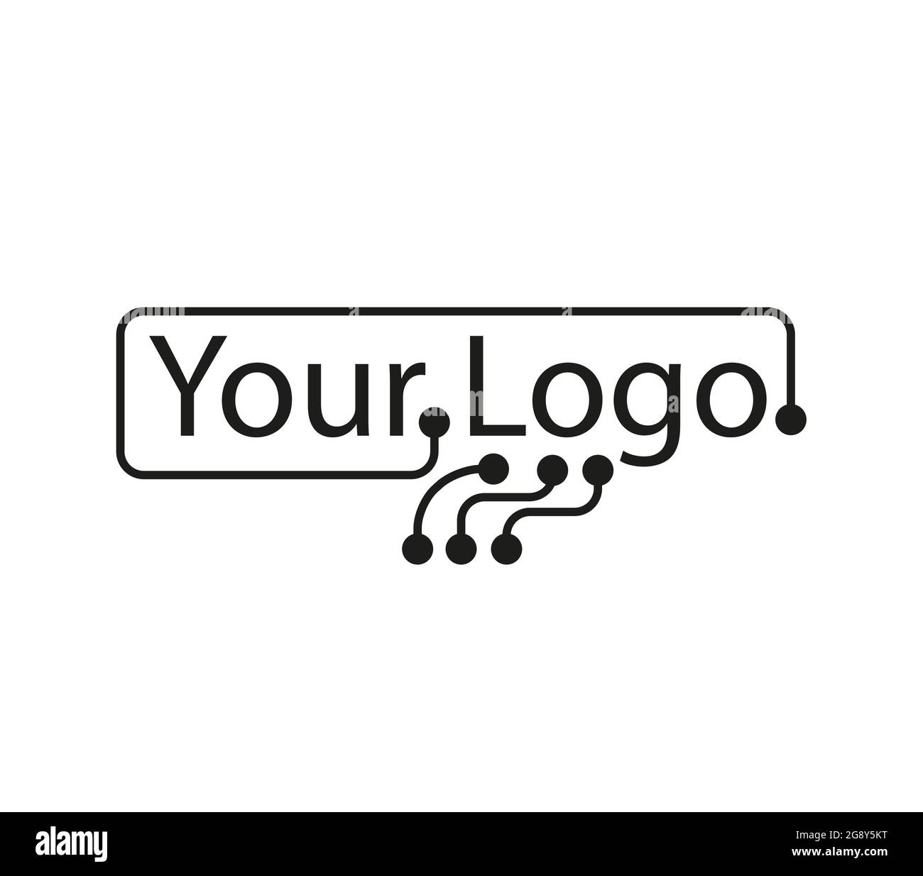 Circuit board elements, IT technology. Ready Logo Stock Vector Image ...