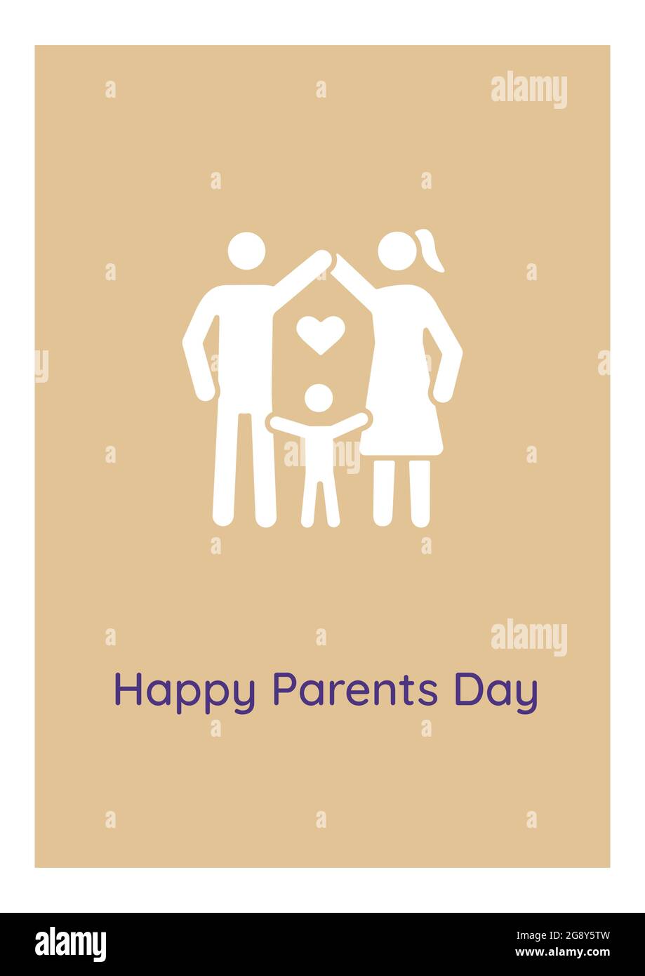 International parents day greeting card with glyph icon element Stock ...