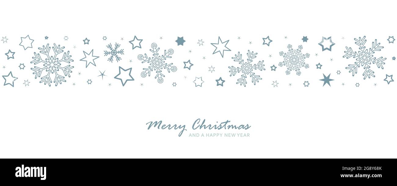 Snowflake border on white hi-res stock photography and images - Alamy