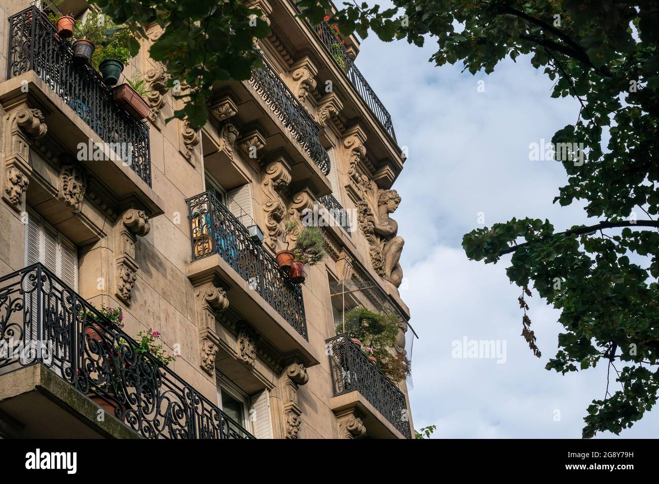 Paris Building Sculpture by Alfred Boucher Stock Photo - Alamy