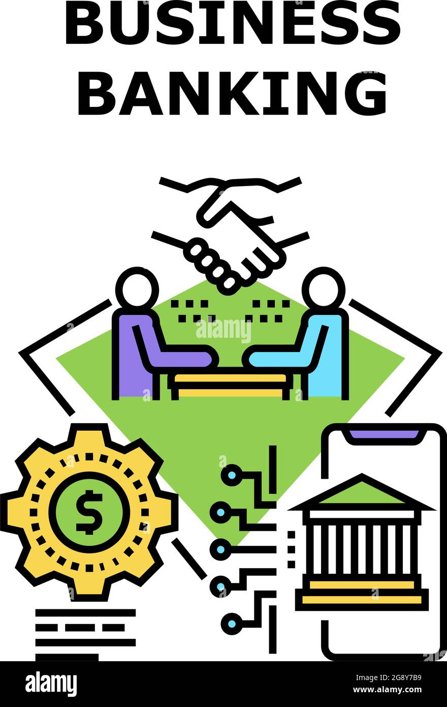 Business Banking Vector Concept Color Illustration Stock Vector Image ...