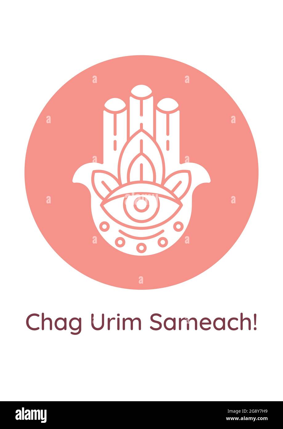 Hanukkah sameach greeting card with glyph icon element Stock Vector ...