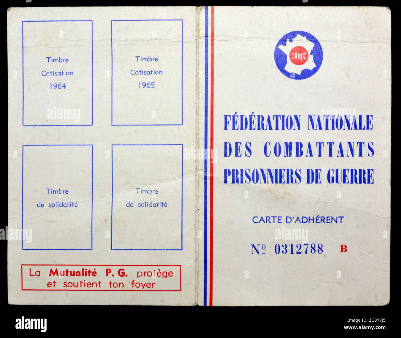 French military documents: Membership card of the Federation of ...