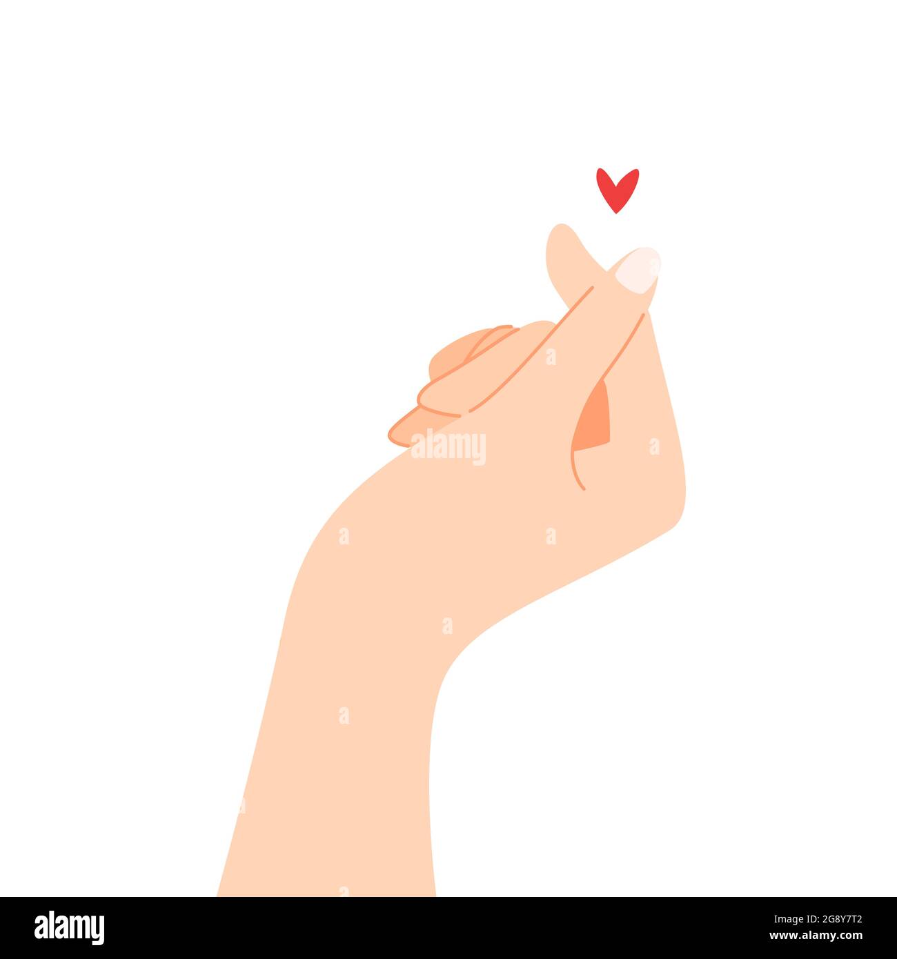 Beautiful hands making a heart shape to express feeling of love cartoon ...