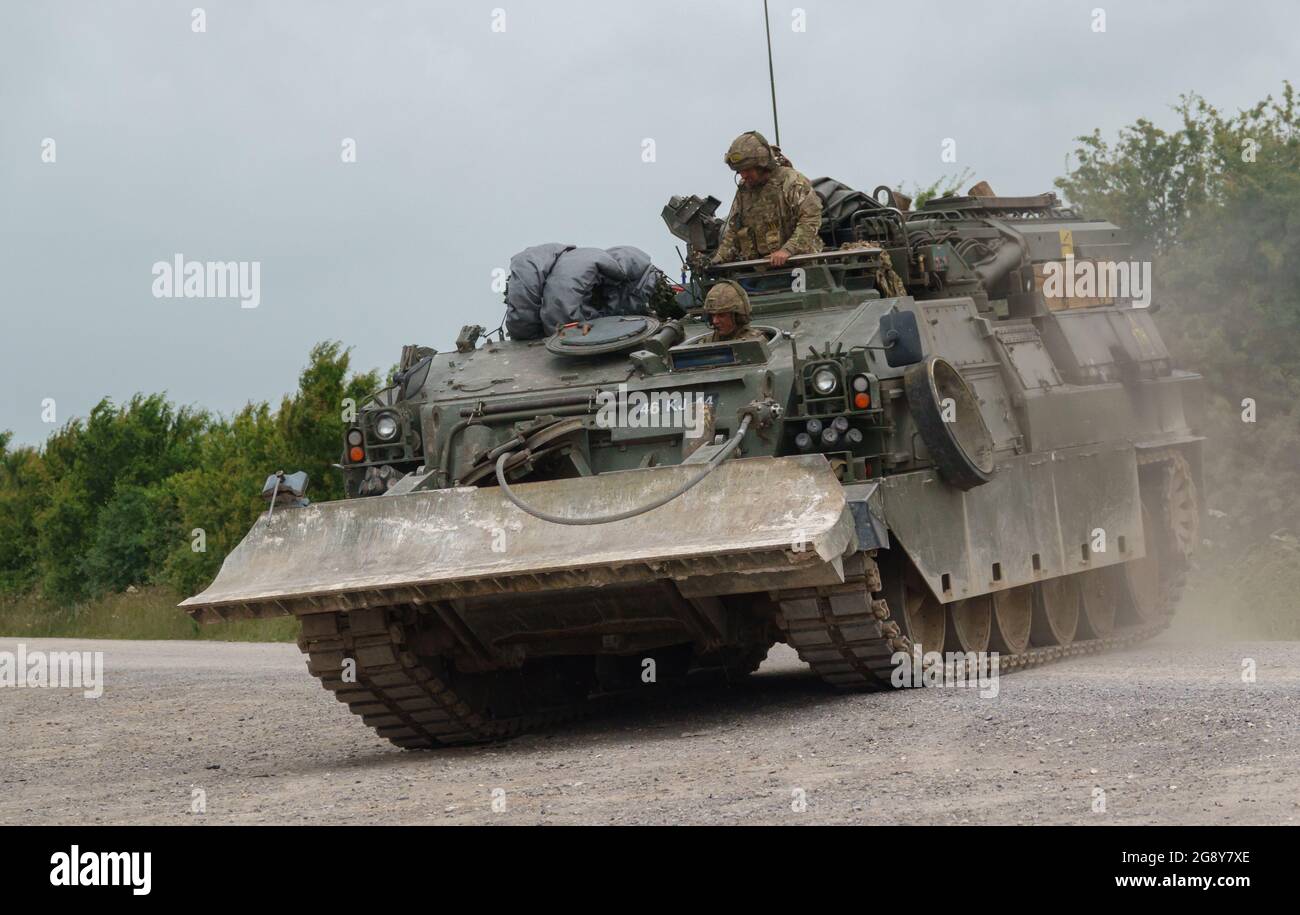 close up of a British Army Challenger Armored Repair and Recovery ...