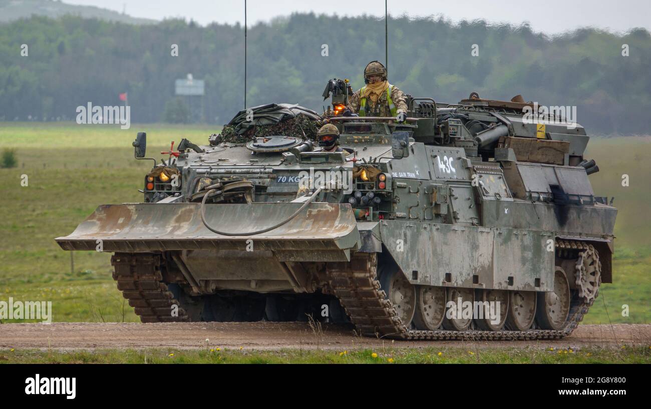 close up of a British Army Challenger Armored Repair and Recovery ...