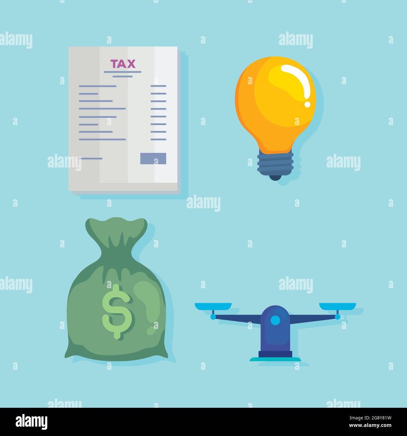 economy balance four icons Stock Vector Image & Art - Alamy