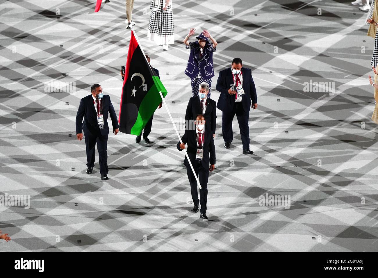 Tokyo, Japan. 23rd July, 2021. Olympic delegation of Libya parade into ...