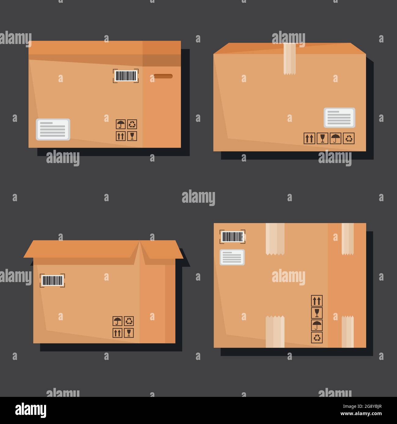 Boxes packs packets Stock Vector Images - Alamy