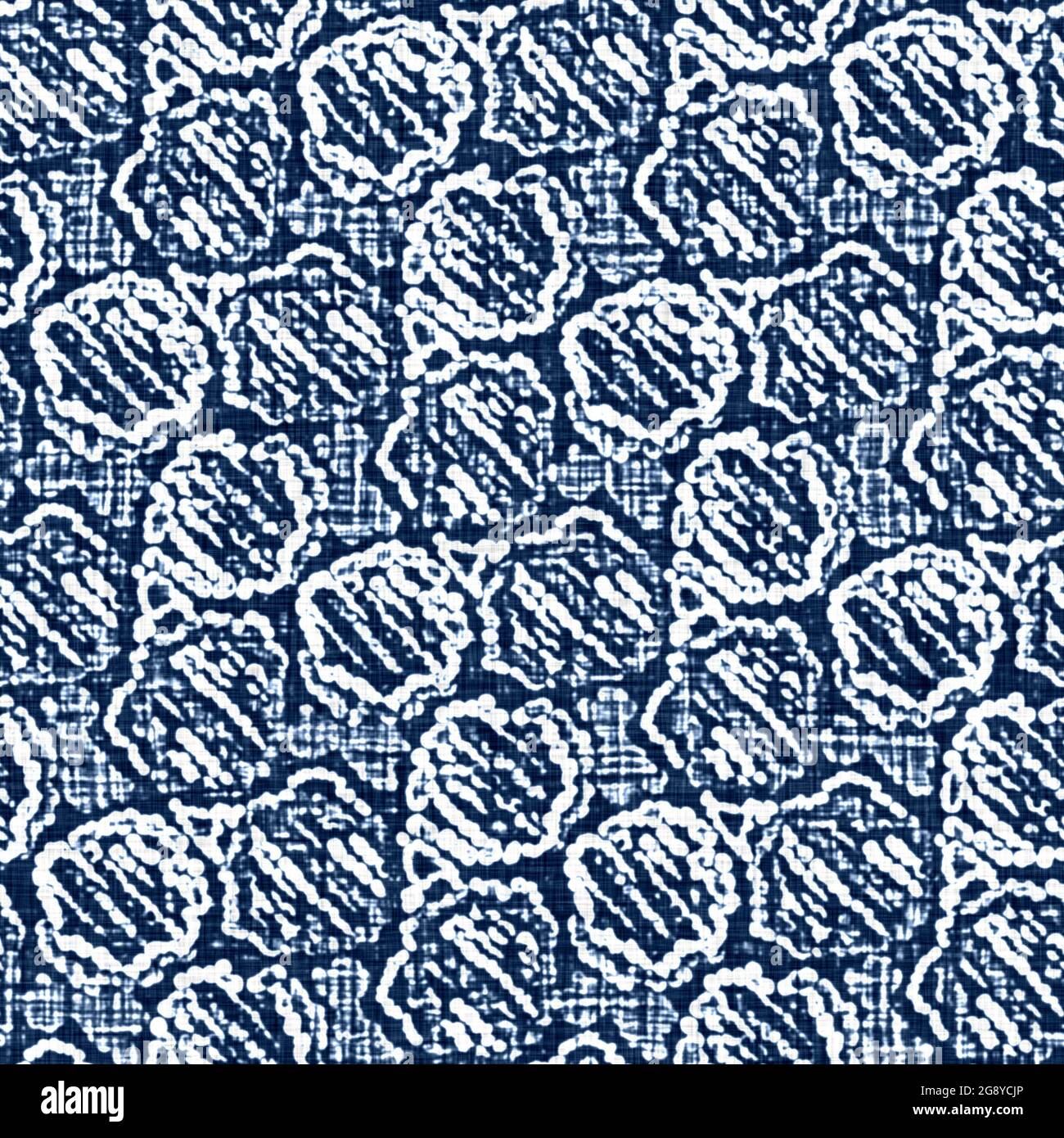 Acid wash blue jean effect texture with decorative linen geo motif ...