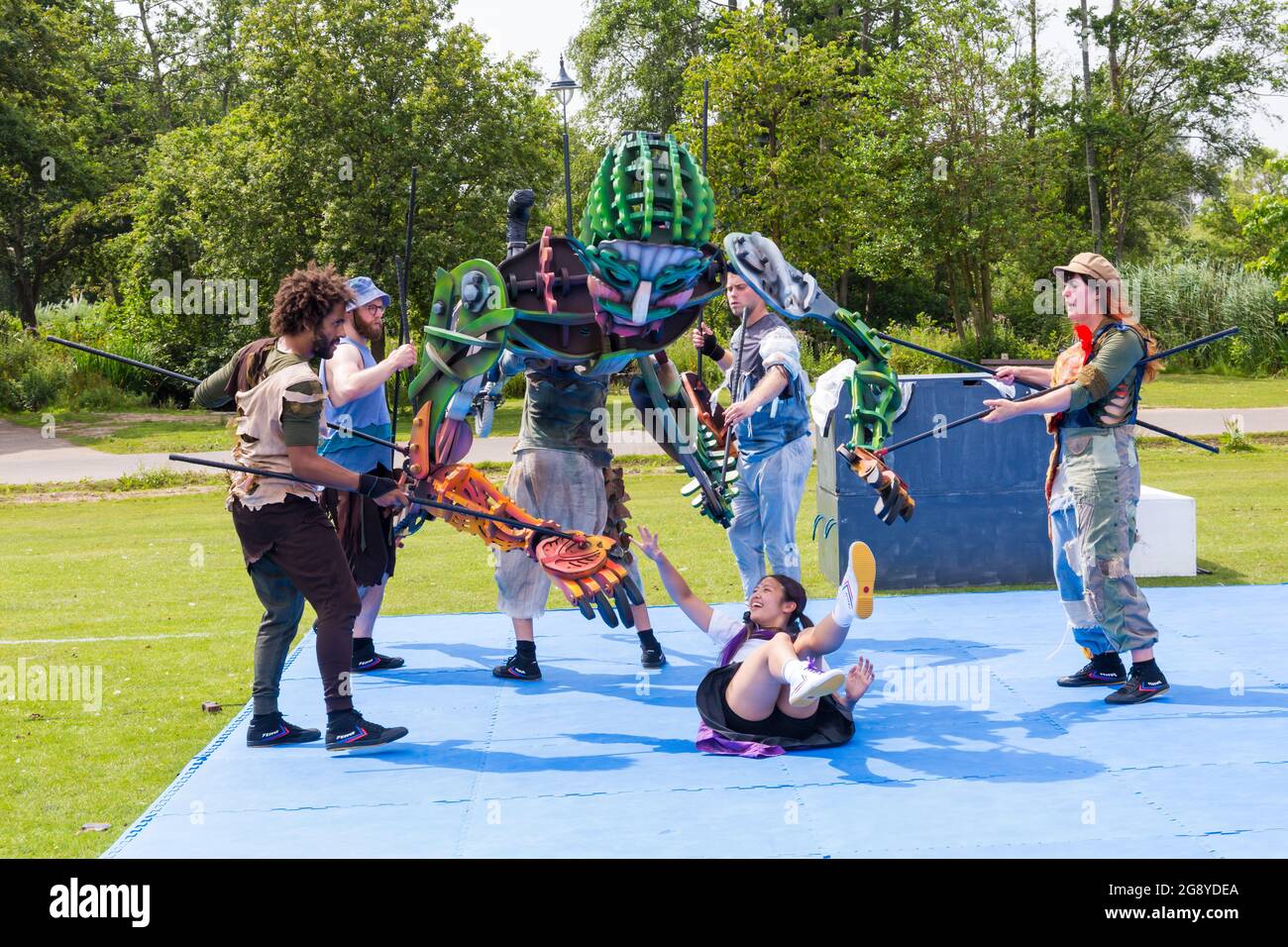 Poole, Dorset, UK. 23rd July, 2021. EKO the sea giant is a 4 metre tall ...