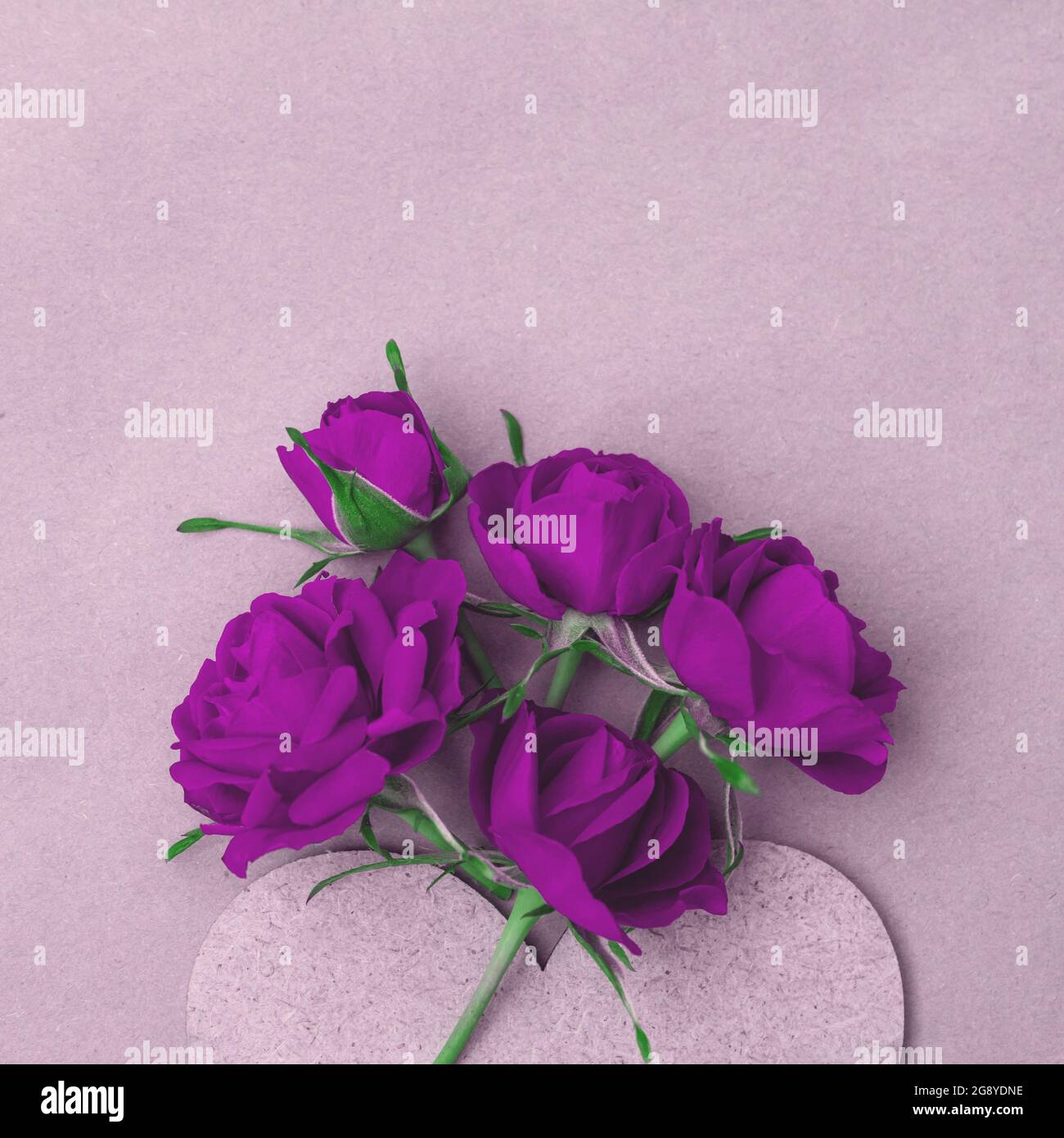 Purple Hearts And Roses