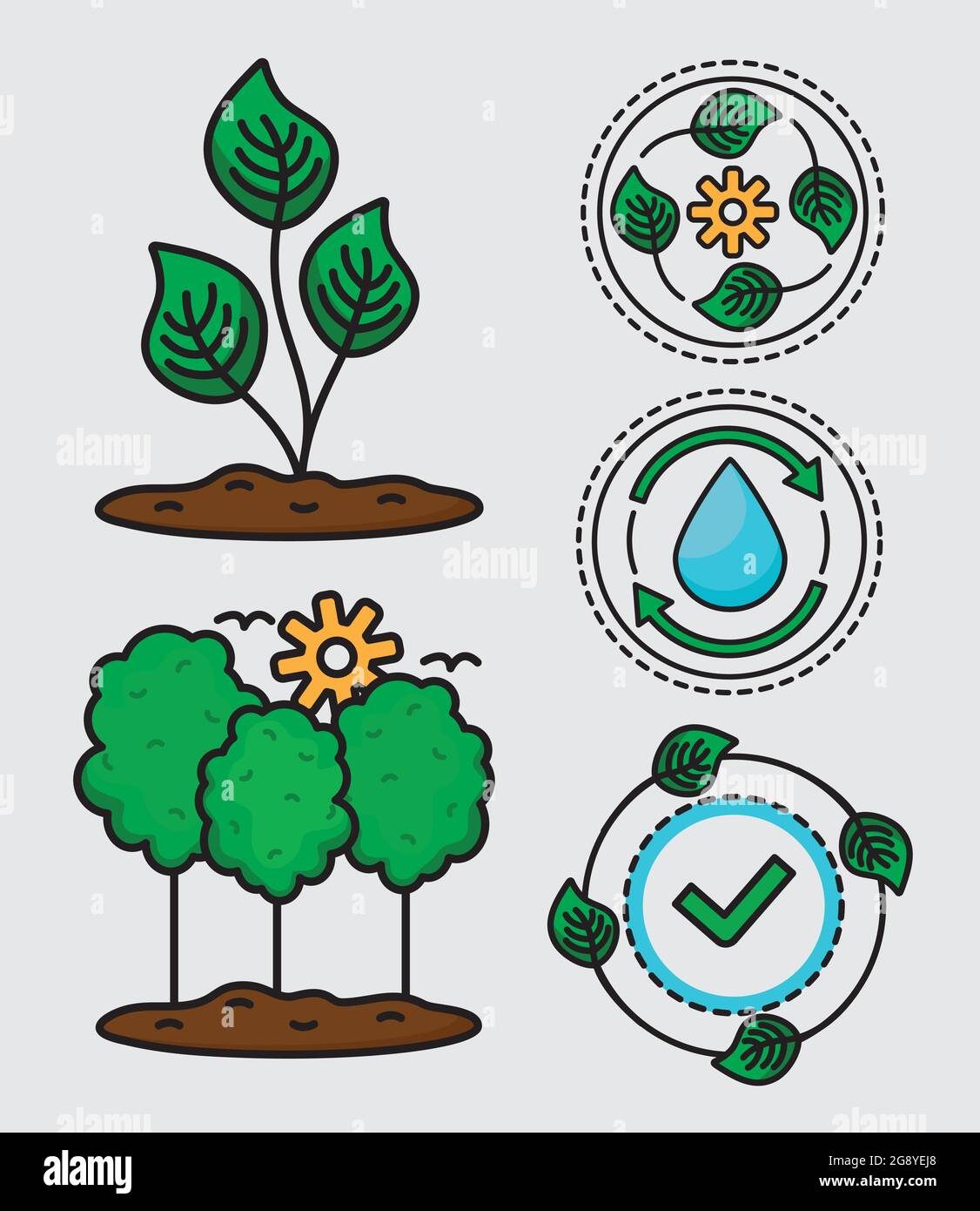 Five trees Stock Vector Images - Alamy