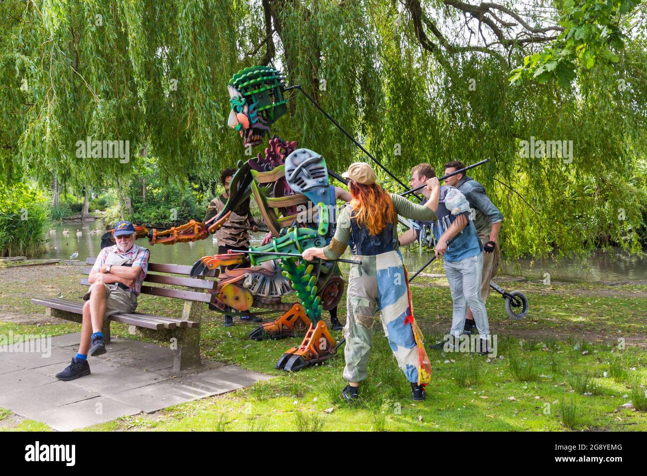 Poole, Dorset, UK. 23rd July, 2021. EKO the sea giant is a 4 metre tall ...