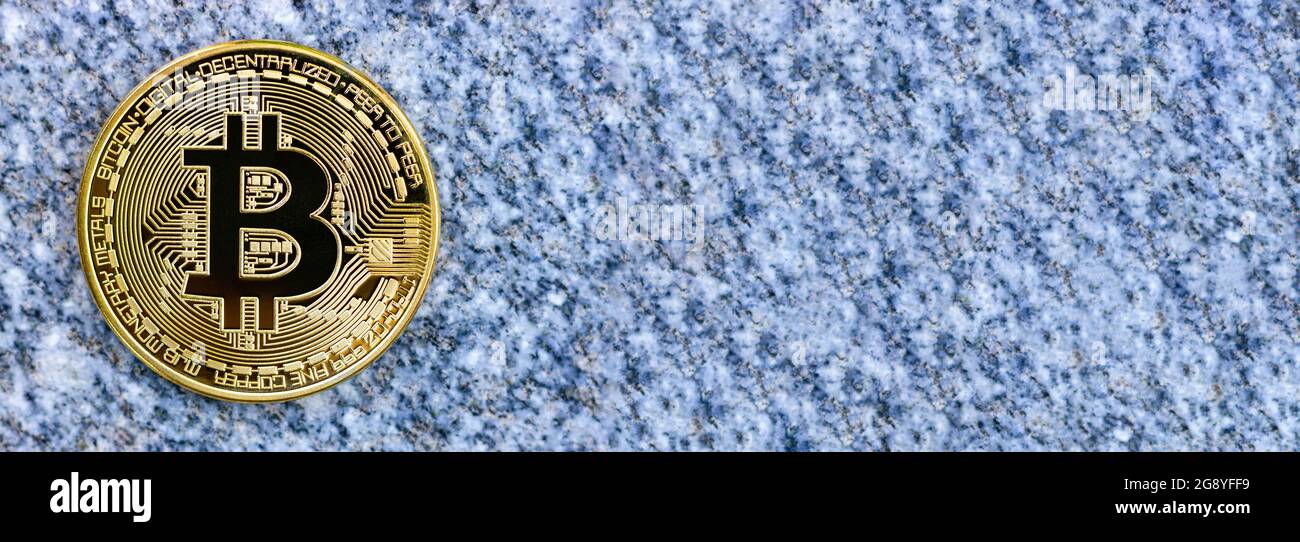 Cryptocurrency on a marble stone. Bitcoin on marble top view. Free ...