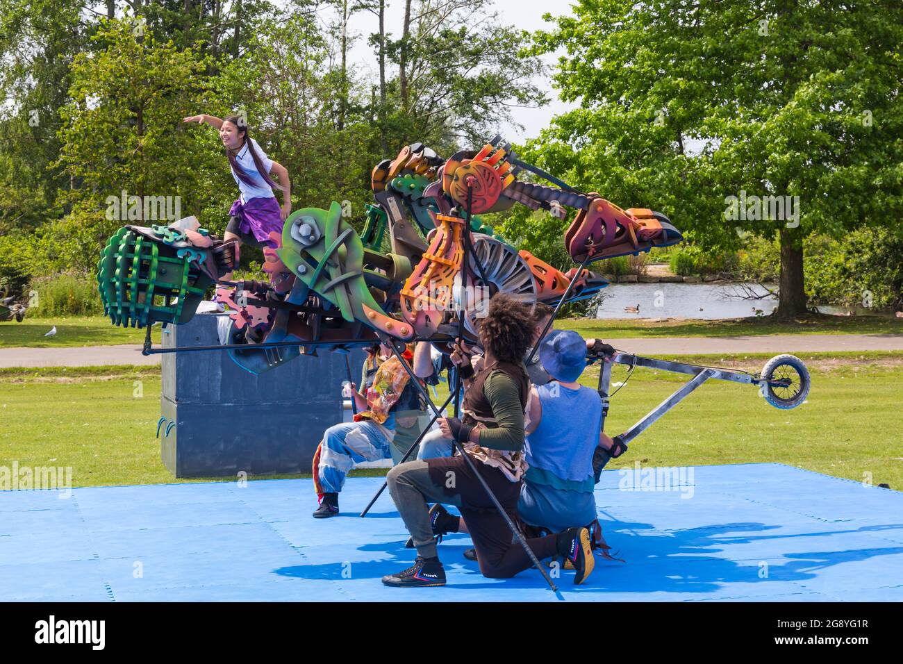 Poole, Dorset, UK. 23rd July, 2021. EKO the sea giant is a 4 metre tall ...