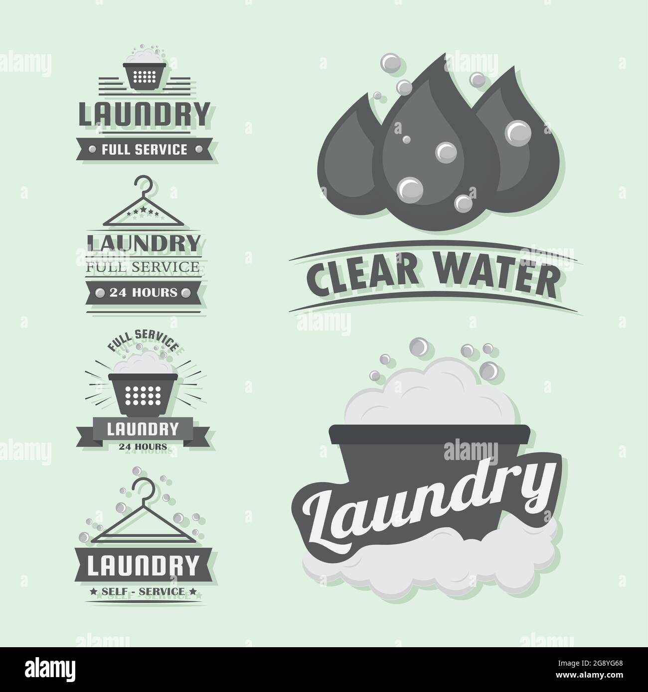 Laundry six stamps Stock Vector Image & Art - Alamy