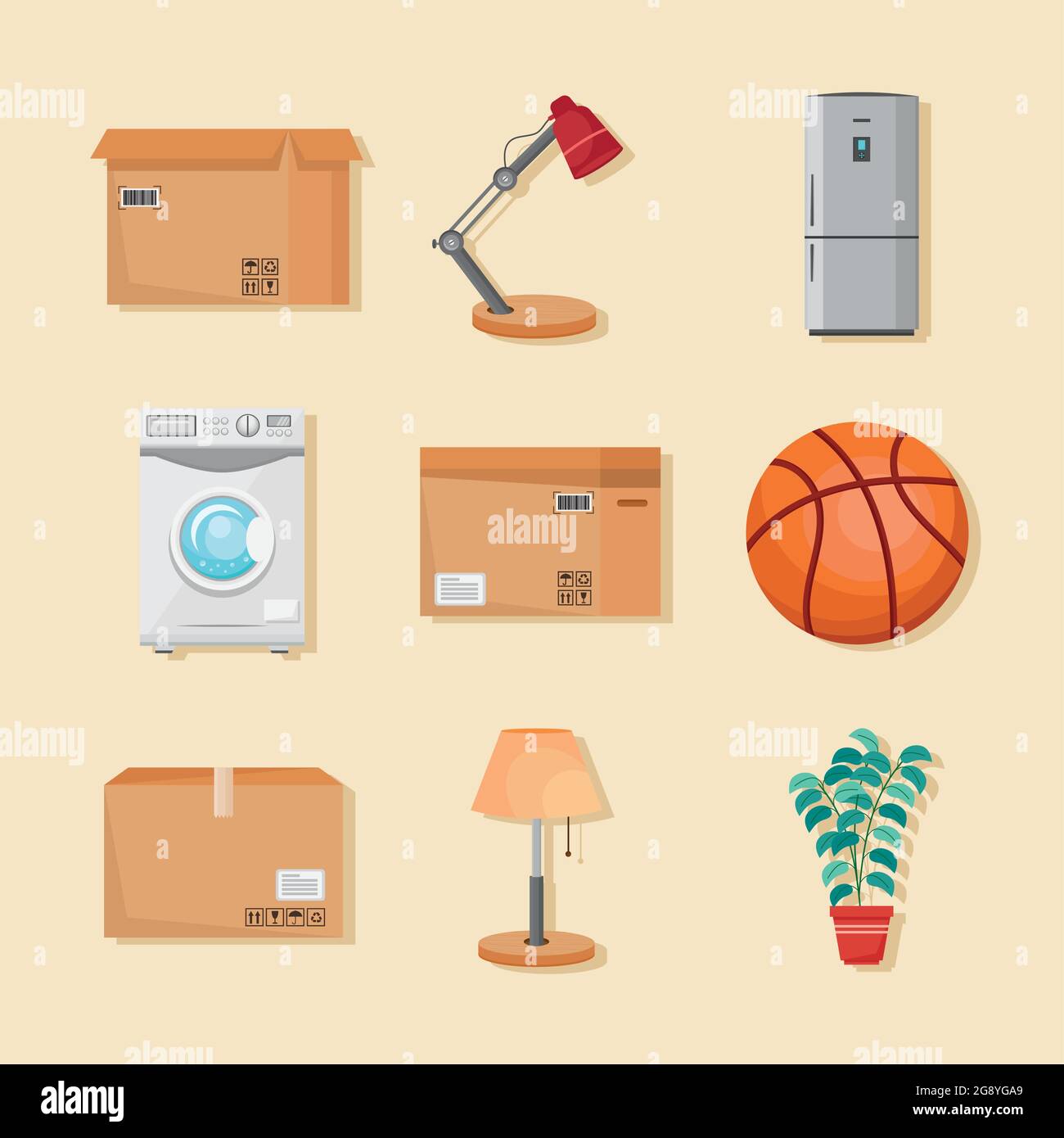 nine moving out icons Stock Vector Image & Art - Alamy