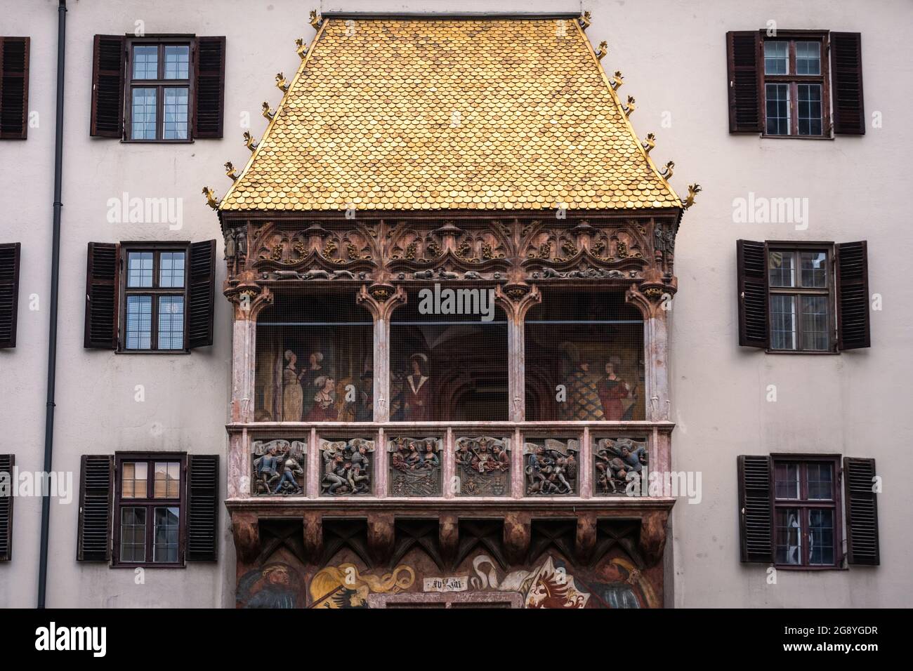 Goldenes Dachl or Golden Roof in Innsbruck, Tyrol, Austria, a late ...