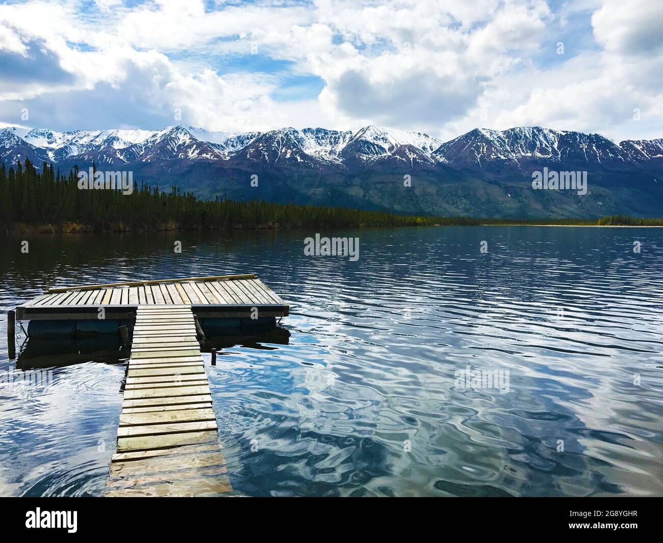 Dock at the Mountain lake Stock Photo - Alamy