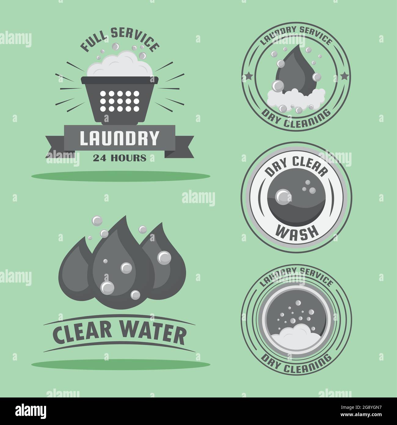 five Laundry stamps Stock Vector Image & Art - Alamy