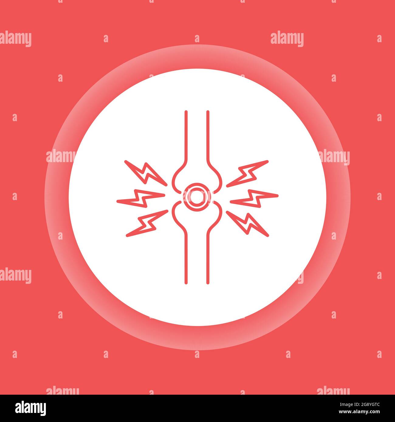 Acute pain bone color button icon. Isolated vector element. Outline ...